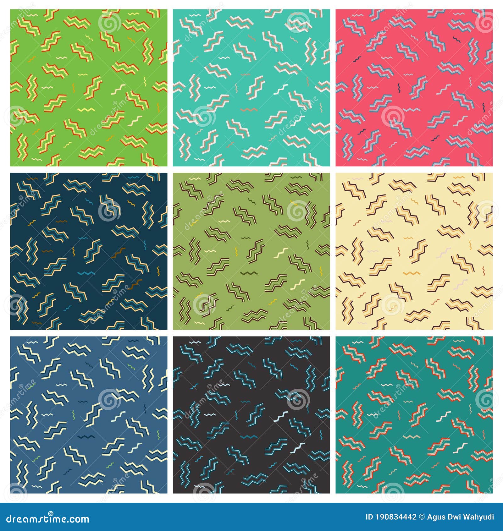 Double Zig Zag Lines Seamless Pattern with Modern Colour Combinations ...