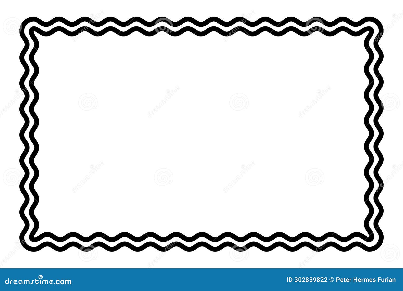 Two Bold Wavy Lines Forming A Rectangle Frame And Decorative Border ...