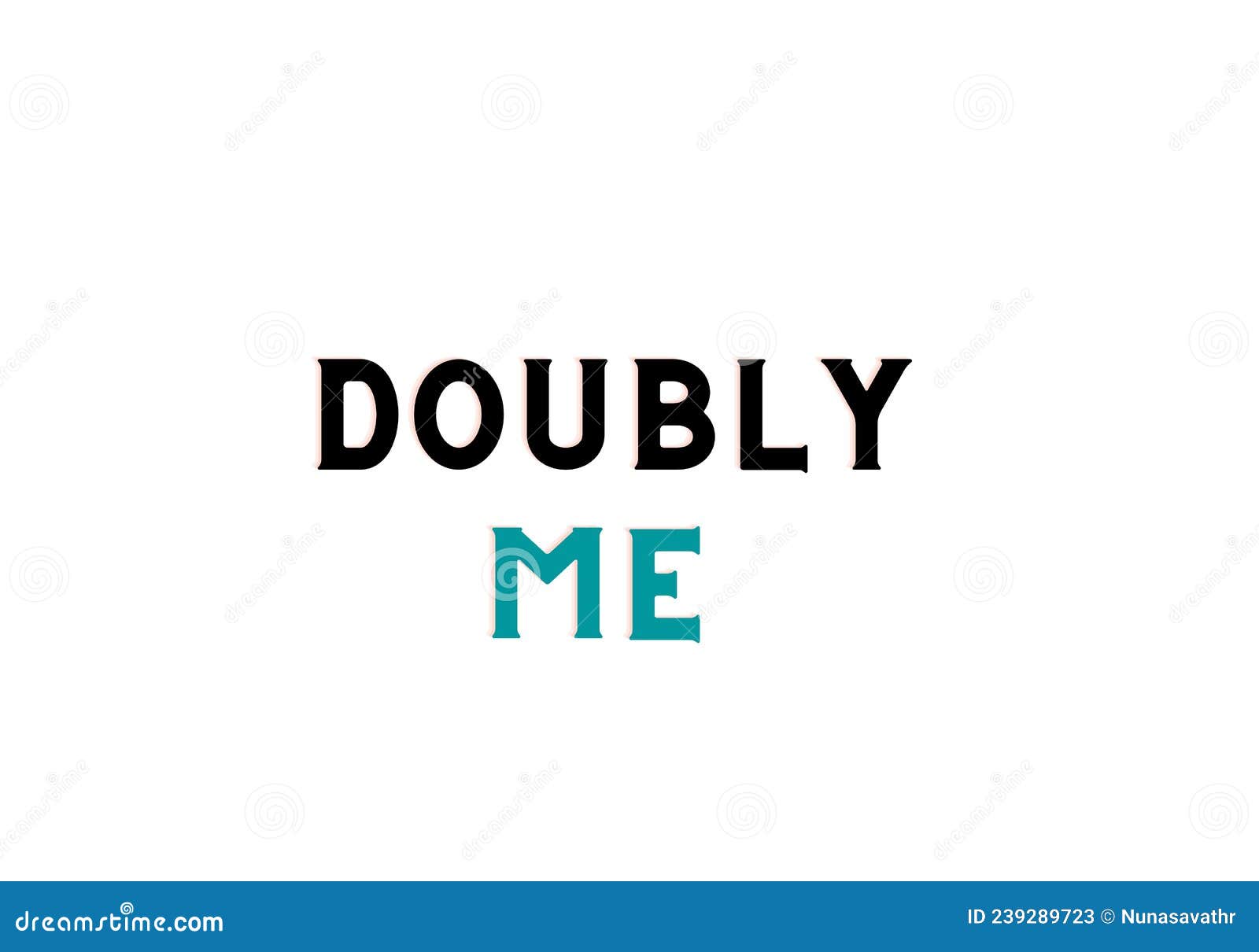 Doubly Me Text Beautiful Style on Color Background Graphic Banner Stock ...