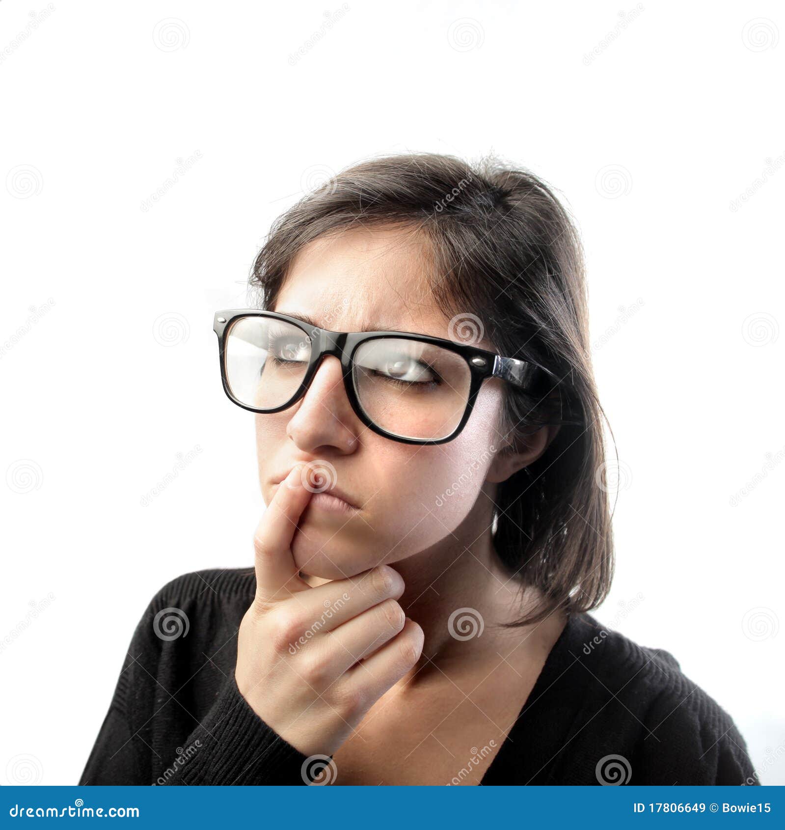 Doubt stock image. Image of brunette, think, portrait - 17806649