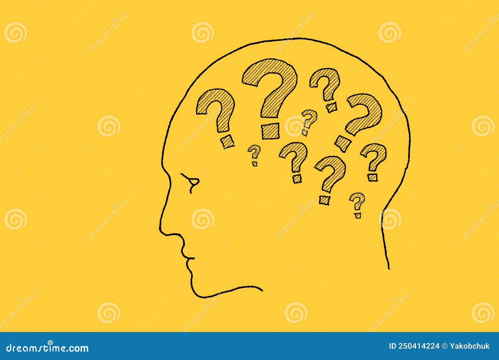 Doubt Concept. Hand Drawn Illustration on Yellow Stock Illustration ...