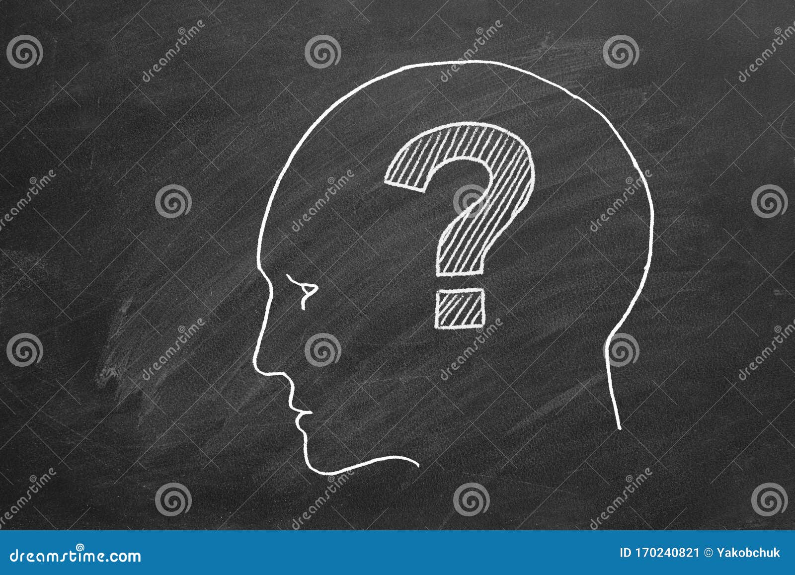 Doubt concept stock image. Image of brain, black, chalk - 170240821