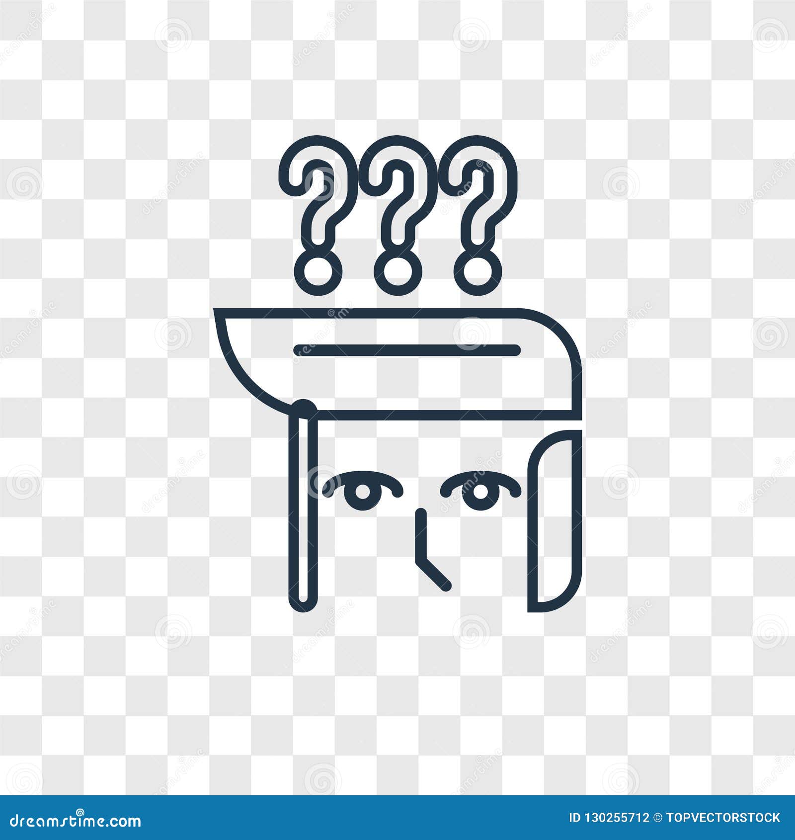 Doubt Concept Vector Linear Icon Isolated on Transparent Background ...