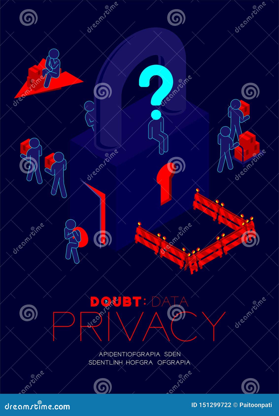 Man Pictogram And Question Mark Open The Door To Dark Room With Shadow ...