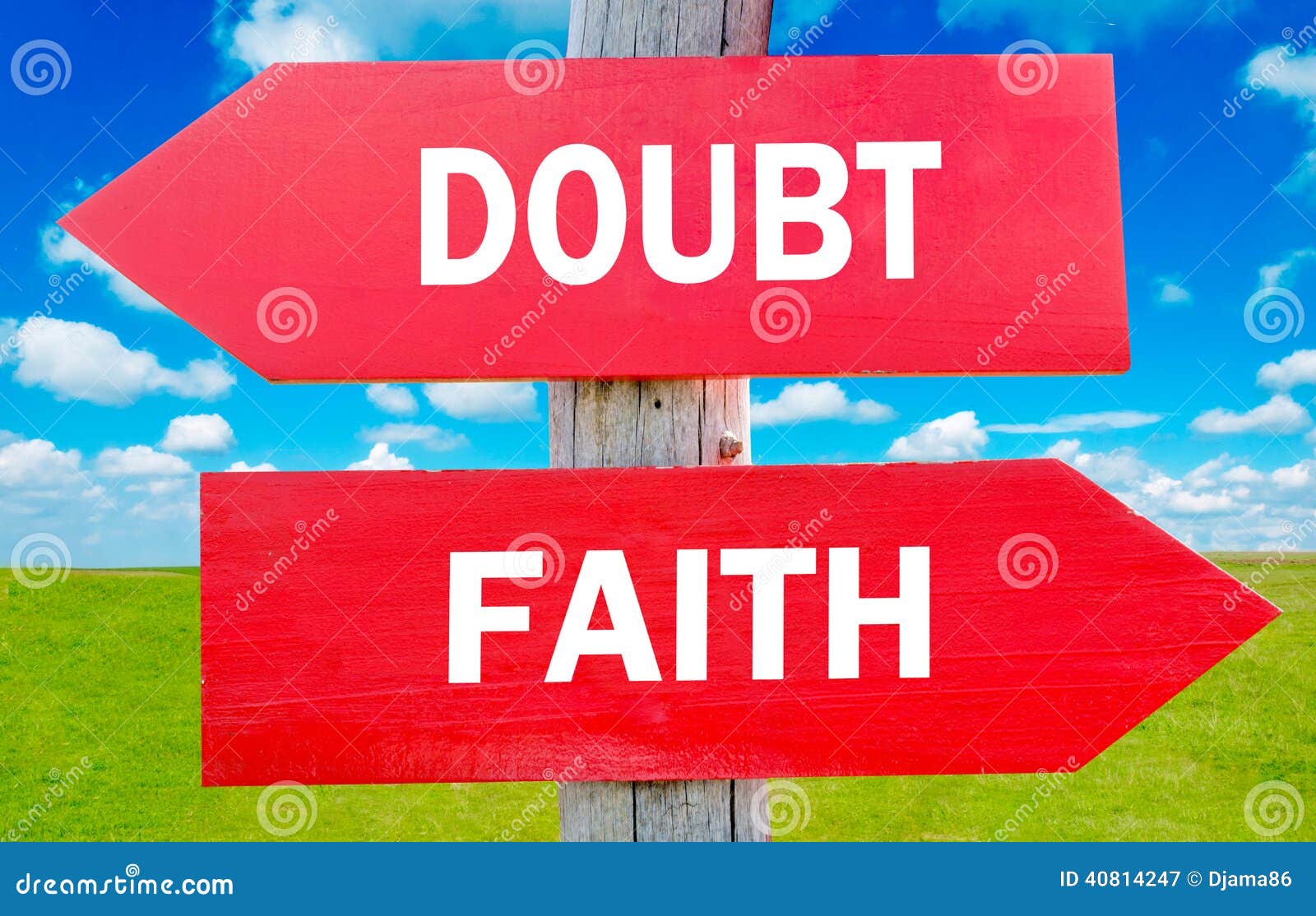 Doubt or Faith stock image. Image of business, signpost - 40814247
