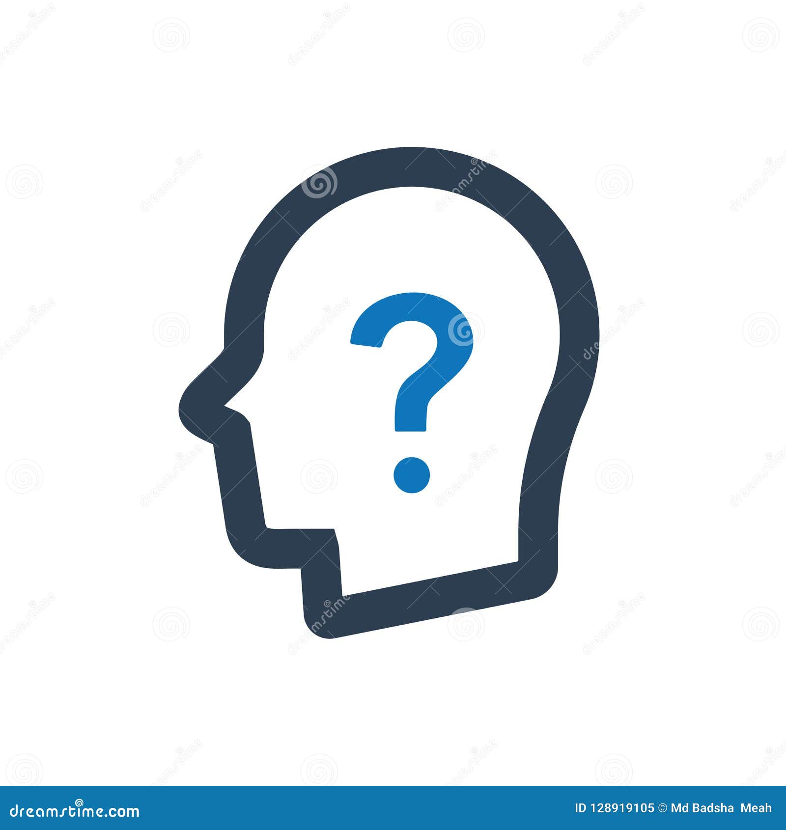 Doubt Feeling Icon stock vector. Illustration of mind - 128919105