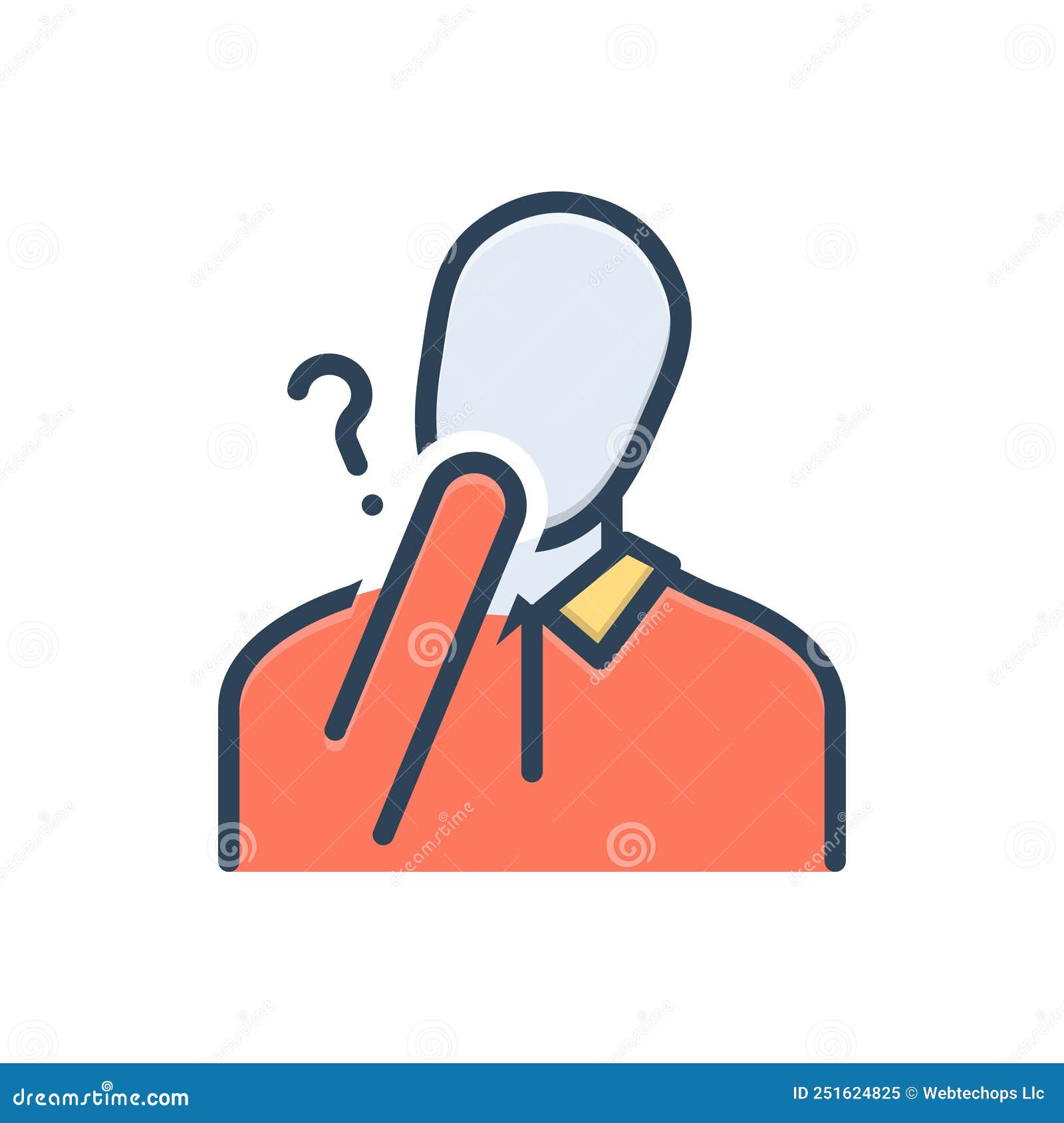 Color Illustration Icon for Doubt, Hesitancy and Suspicious Stock ...