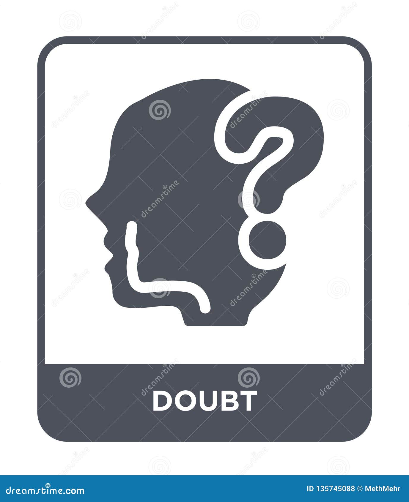 Doubt Icon in Trendy Design Style. Doubt Icon Isolated on White ...