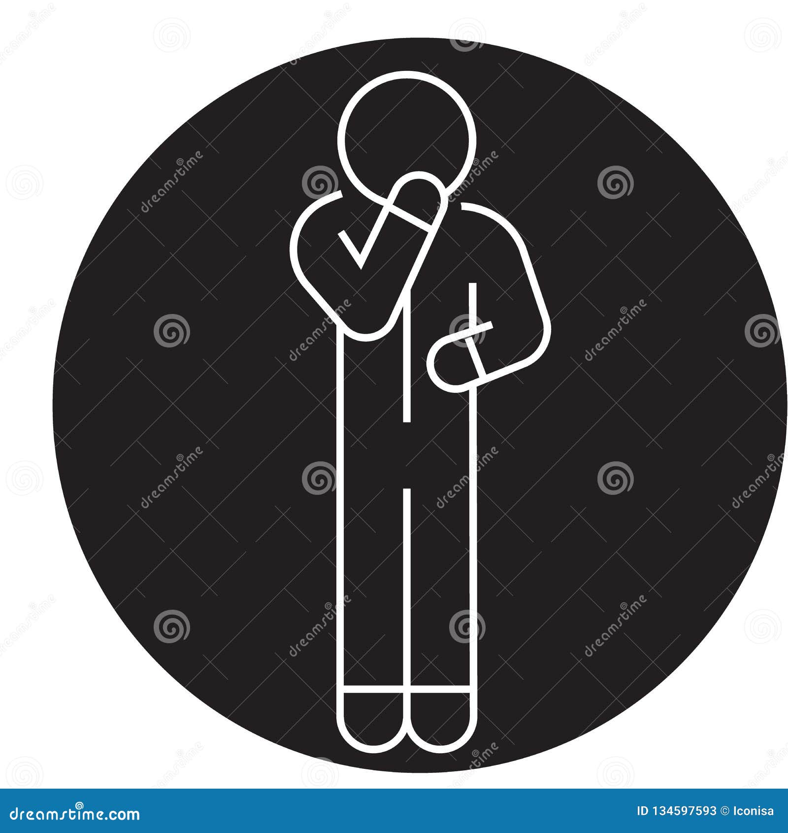Doubt Man Black Vector Concept Icon. Doubt Man Flat Illustration, Sign ...