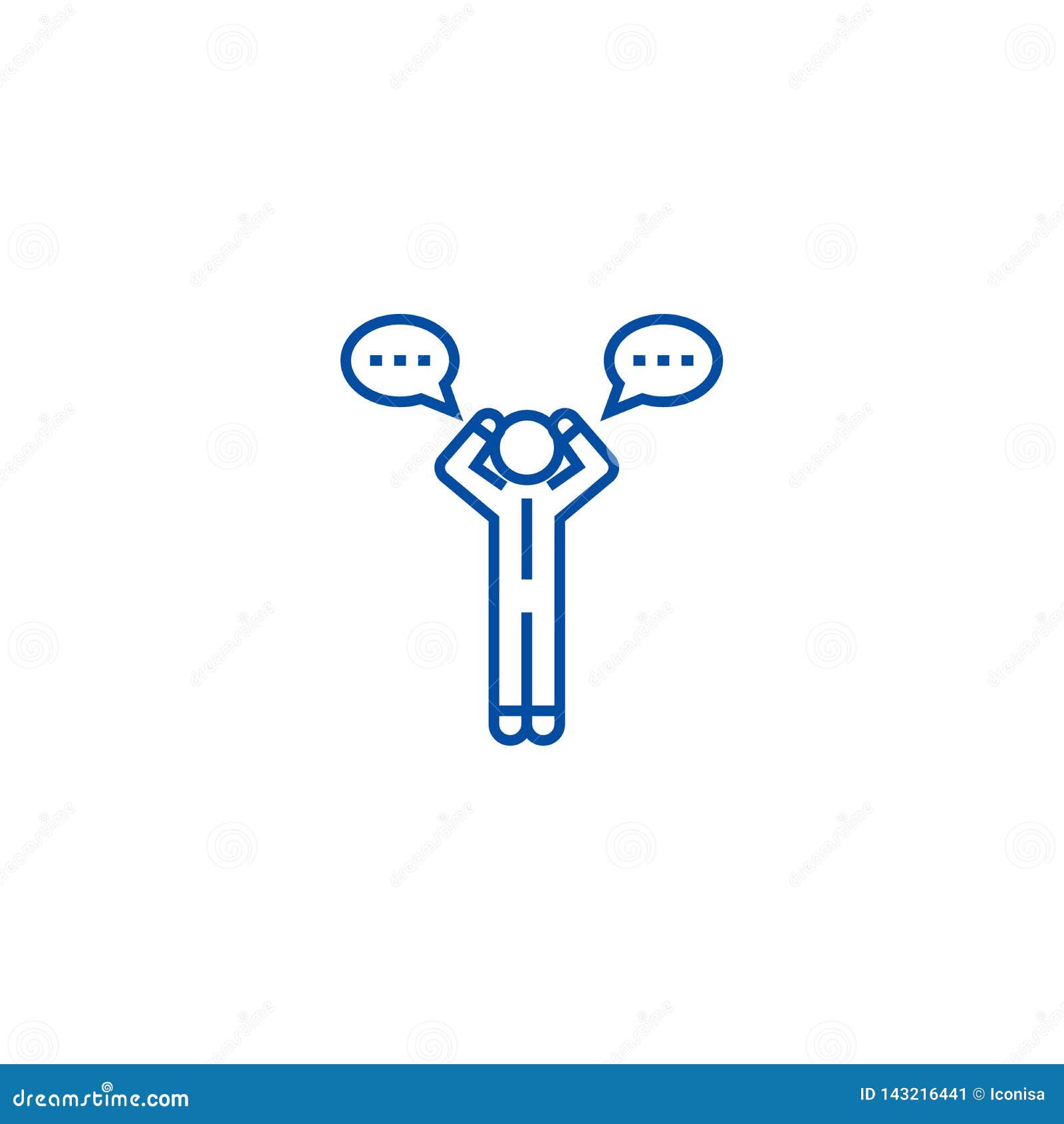 Doubt Man with Chat Line Icon Concept. Doubt Man with Chat Flat Vector ...