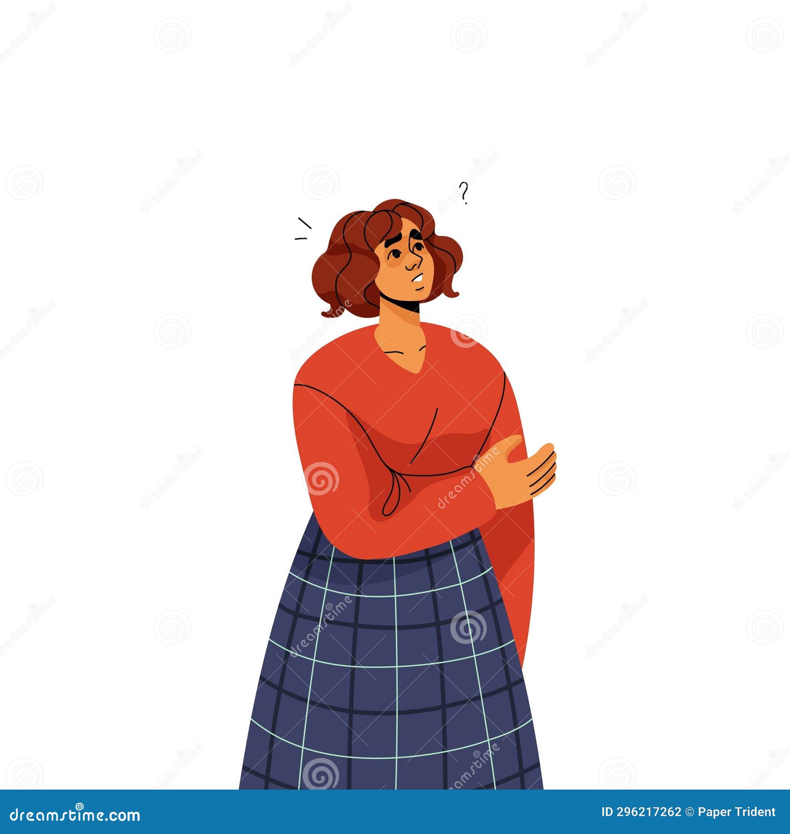 Doubt People with Question Mark. Confused Woman Asks, Search Solution ...