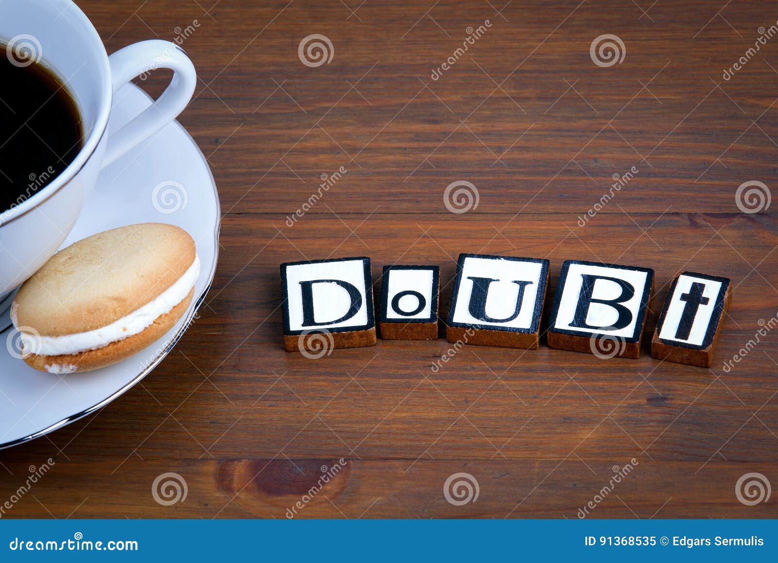 Doubt Text on a Wooden Background Stock Image - Image of intelligence ...
