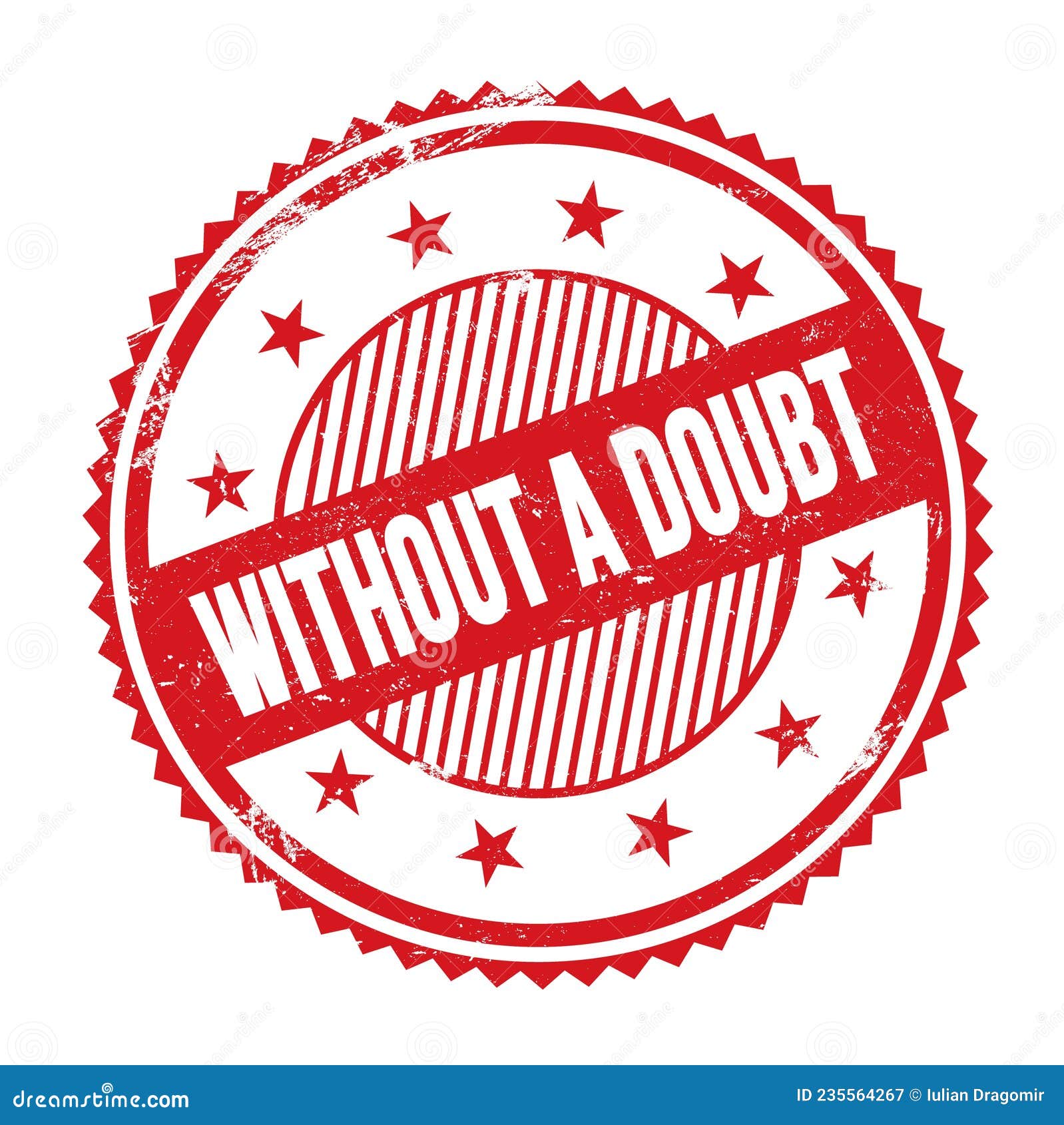 Without a DOUBT Text Written on Red Grungy Round Stamp Stock ...