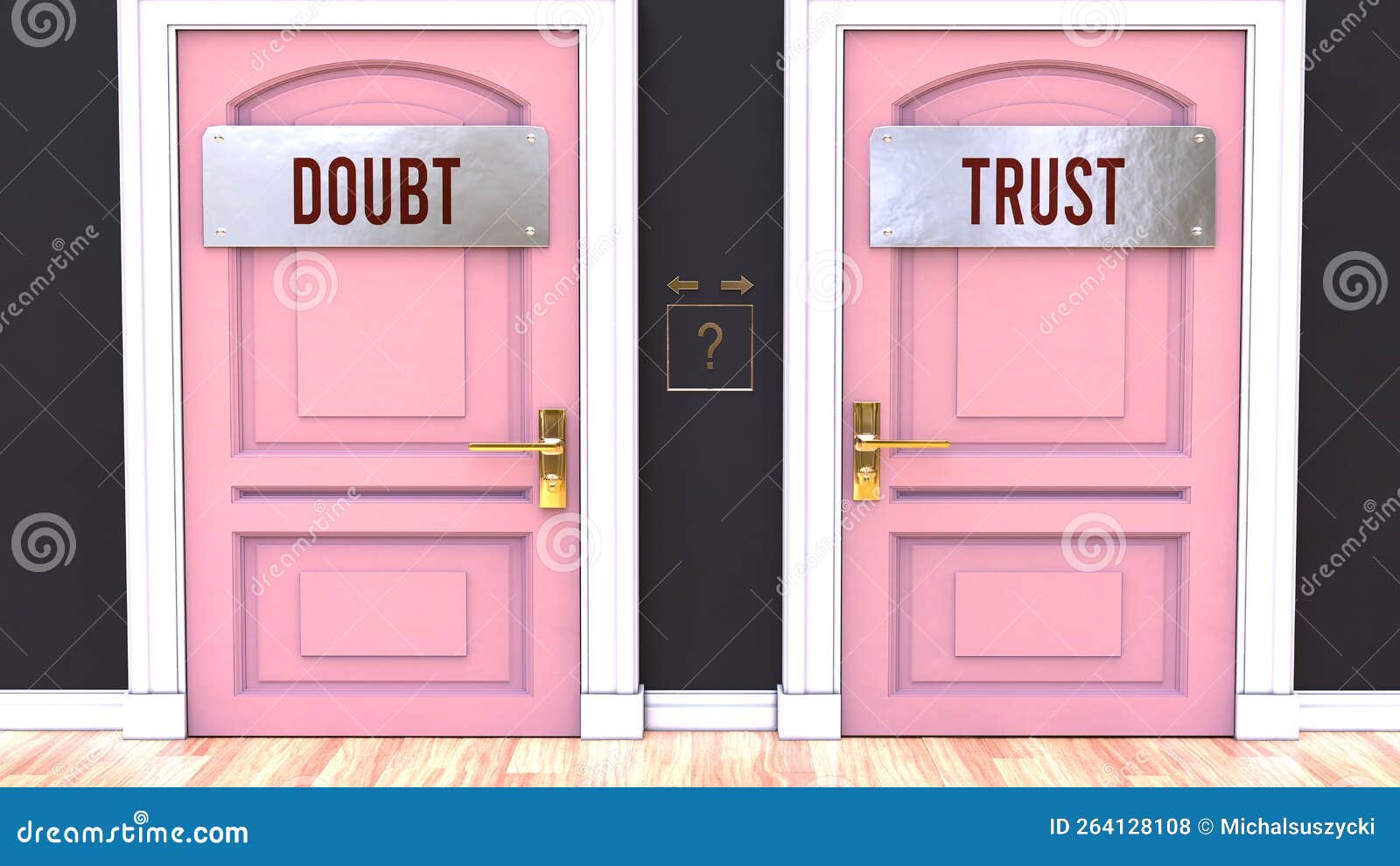 Doubt And Trust As Different Choices In Life - Pictured As Words Doubt ...