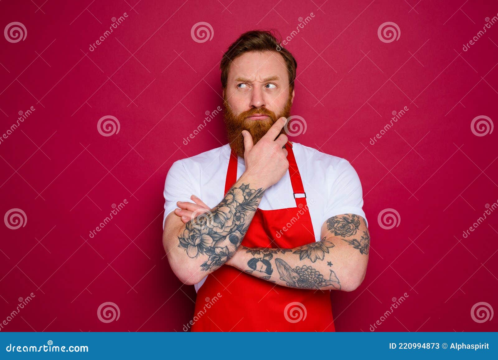 Isolated Chef With Mask Due To Pandemic Standing In A White Cooking ...