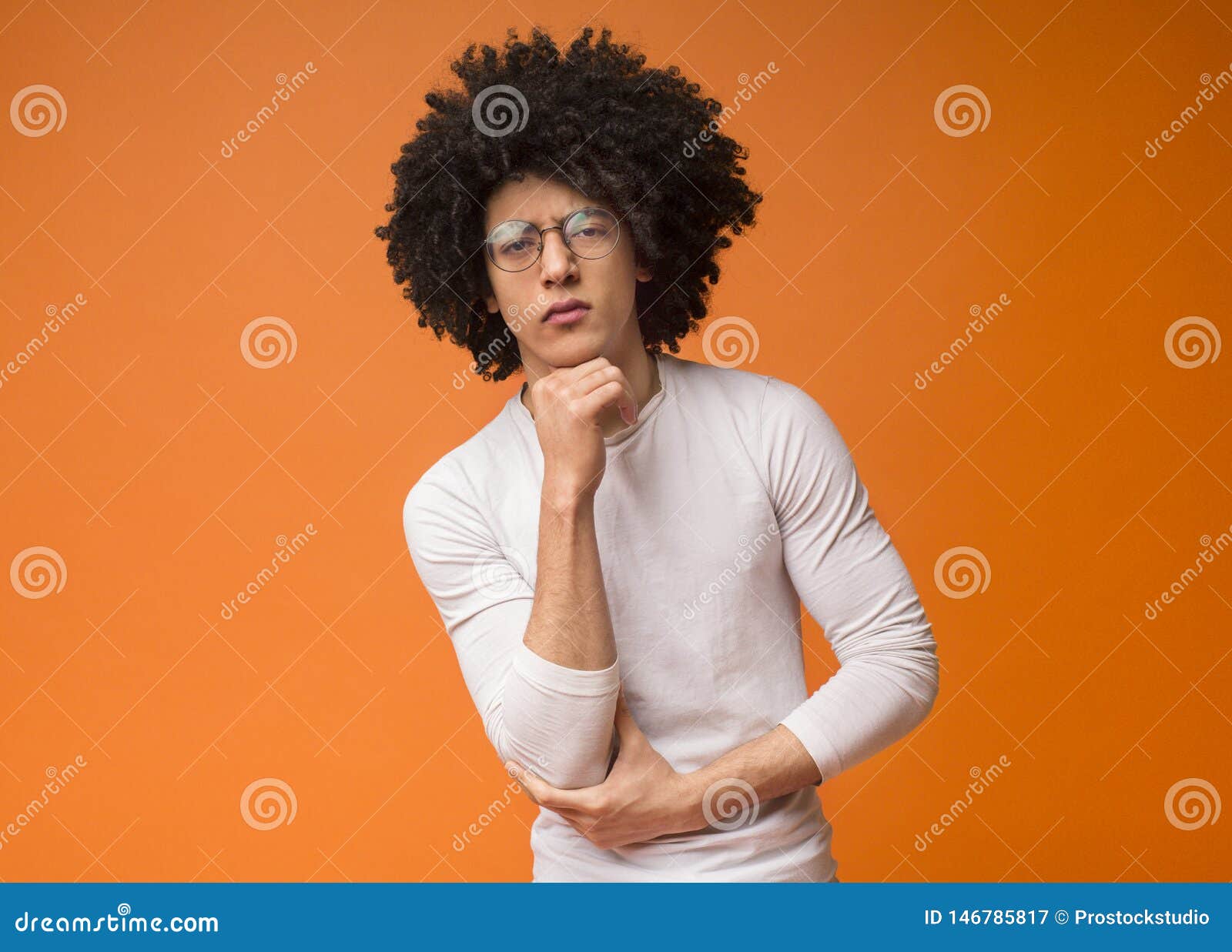 Doubtful Black Man Looking Seriously at Camera Stock Image - Image of ...