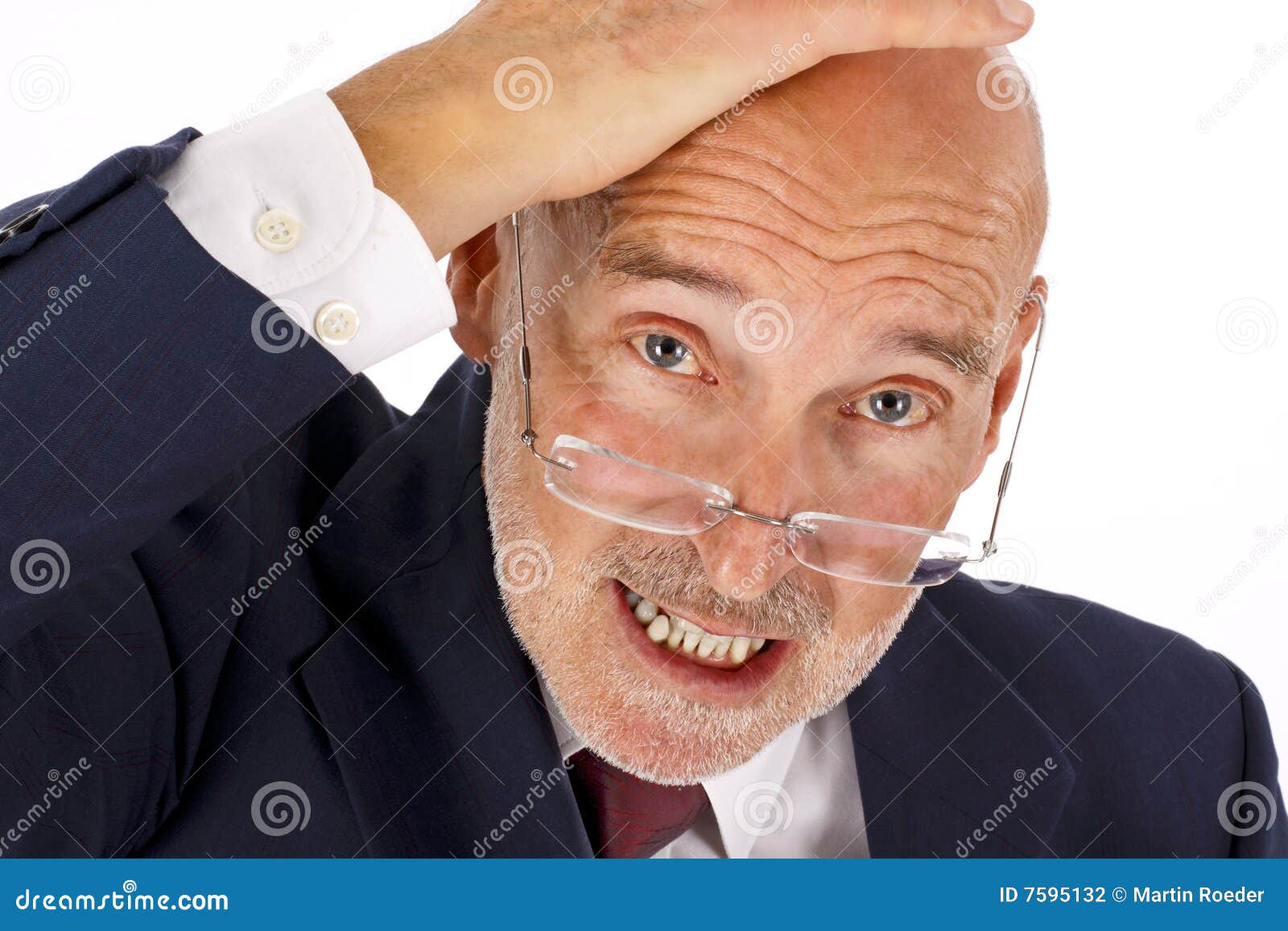 Doubtful business man stock photo. Image of thinking, smart - 7595132