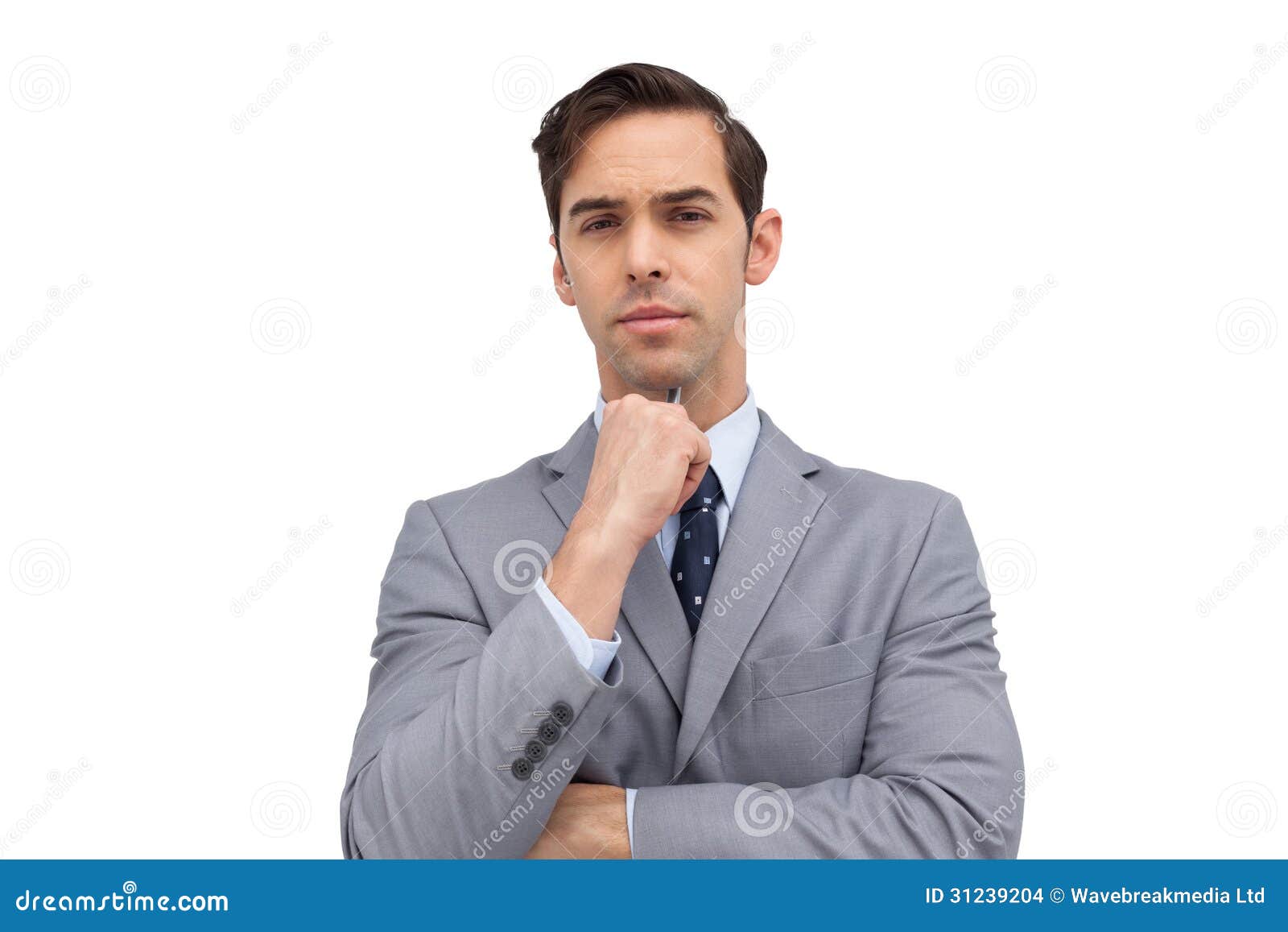 Doubtful Businessman Looking at Camera Stock Photo - Image of confident ...