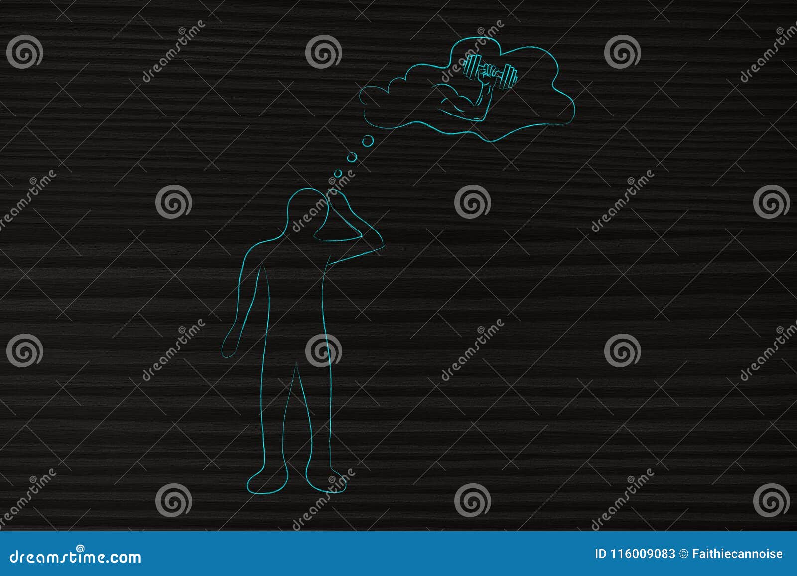 Doubtful or Insecure Man Thinking of Being Strong Stock Illustration ...