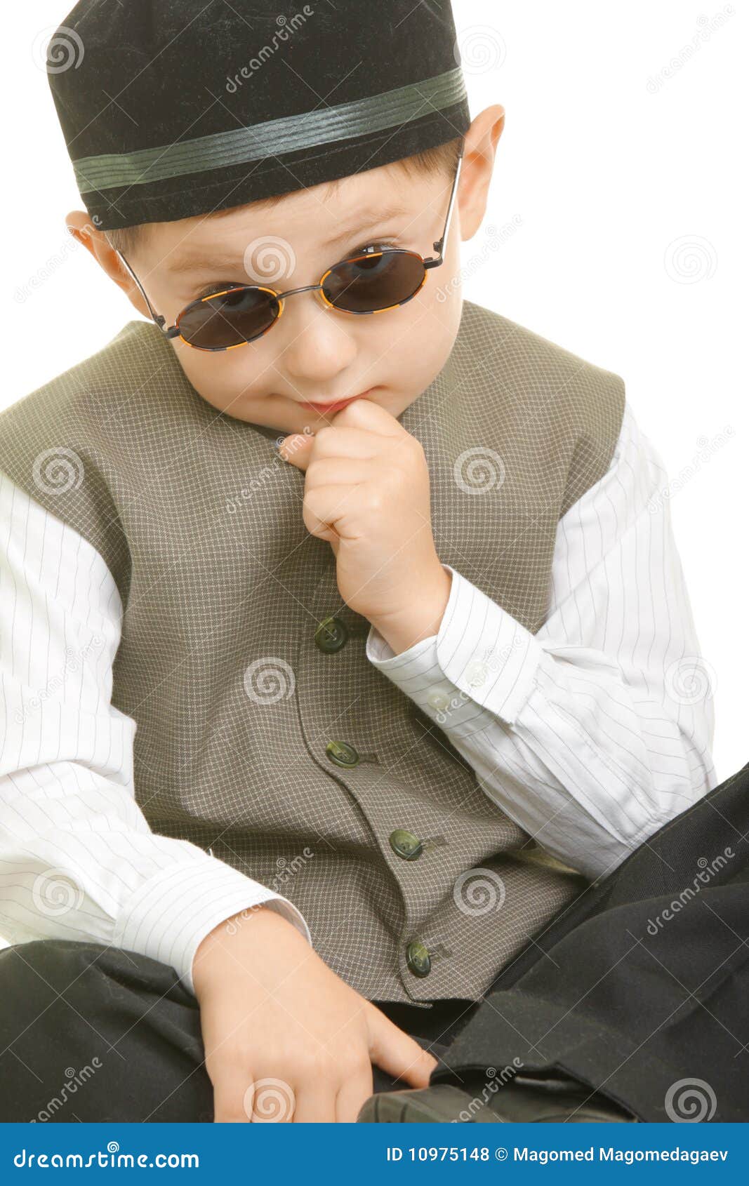 Doubtful kid stock photo. Image of sunglasses, male, skull - 10975148