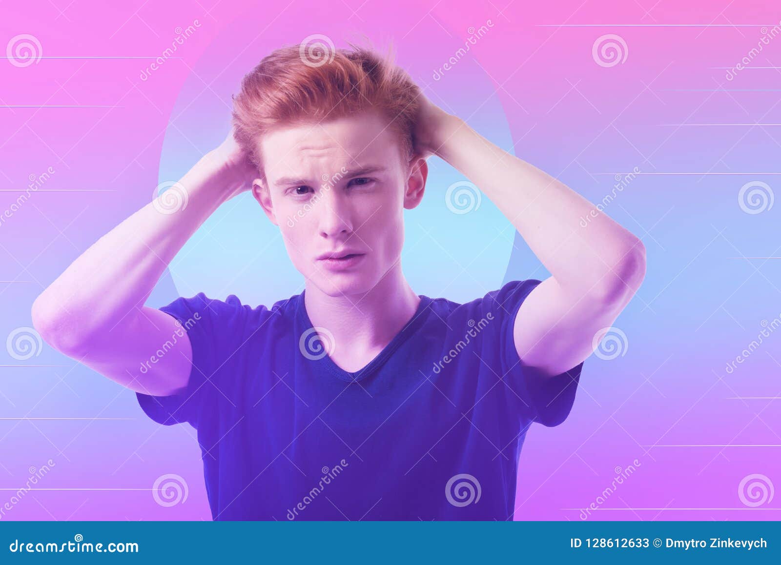 Doubtful Pensive Guy Coming Up with Thoughts Stock Image - Image of ...