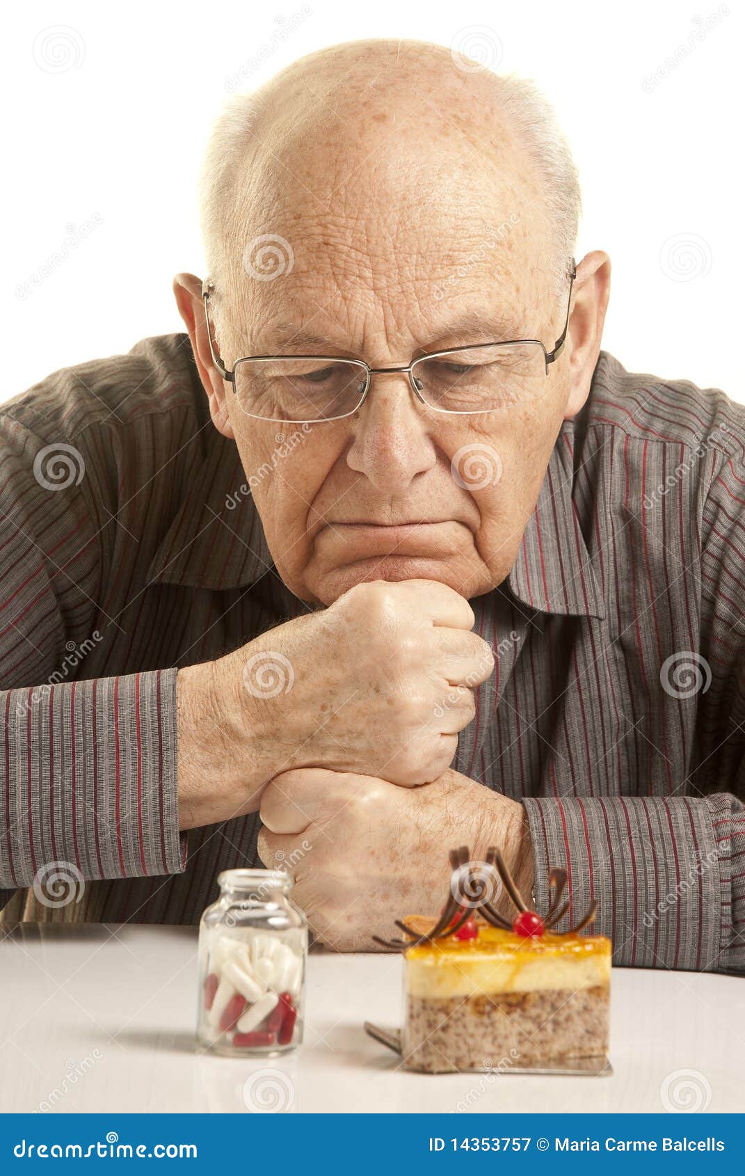 Doubtful senior man stock image. Image of temptation - 14353757