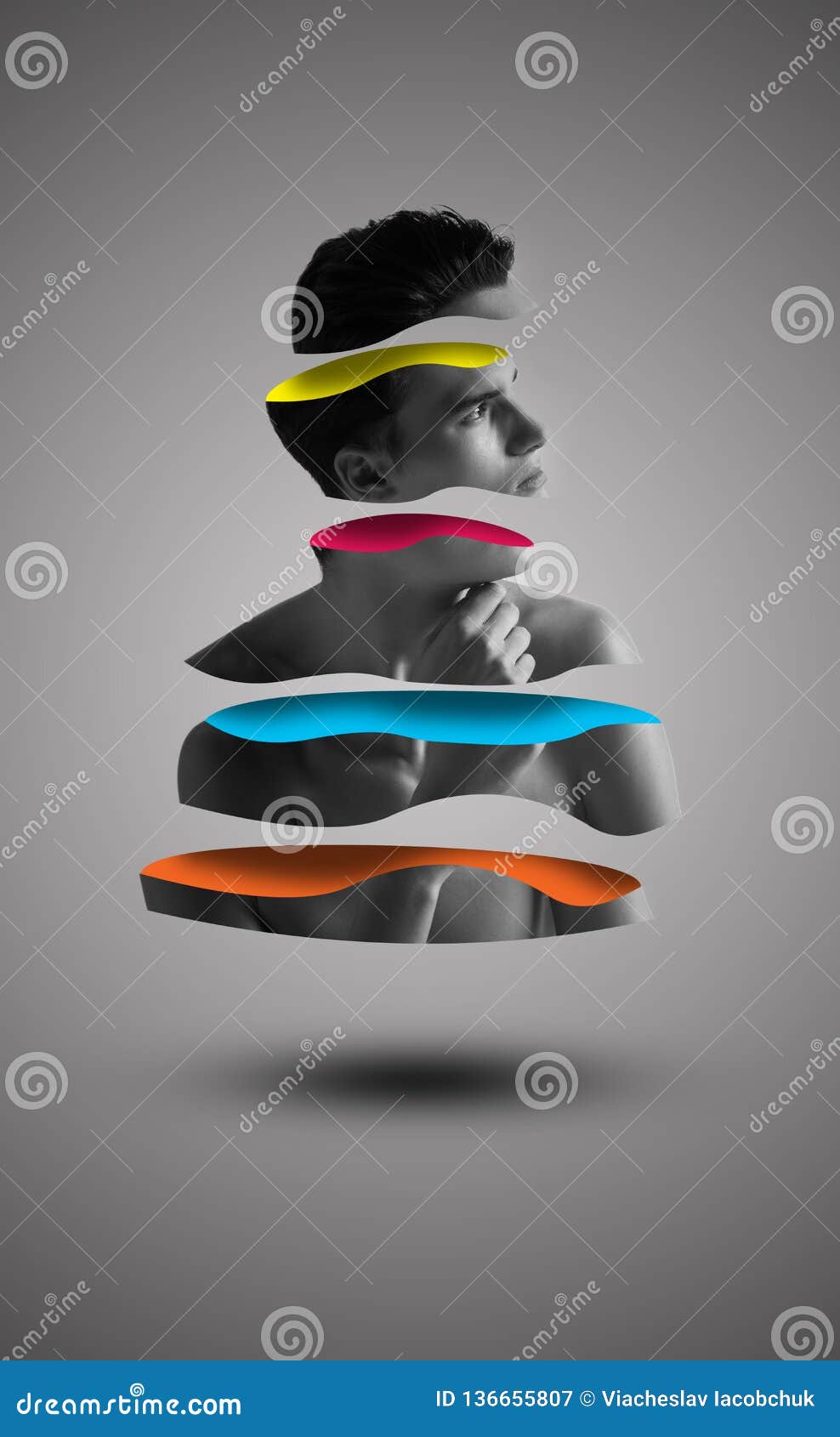 Doubtful Uncertain Guy Thinking on Colorful Background Stock ...