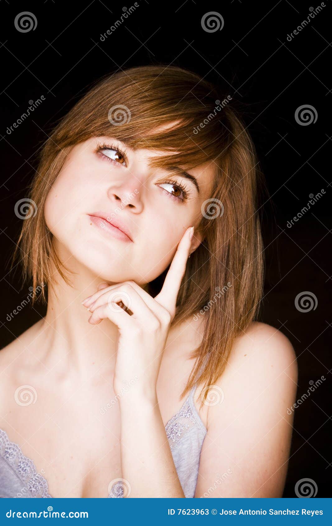 Doubtful woman stock image. Image of caucasian, person - 7623963