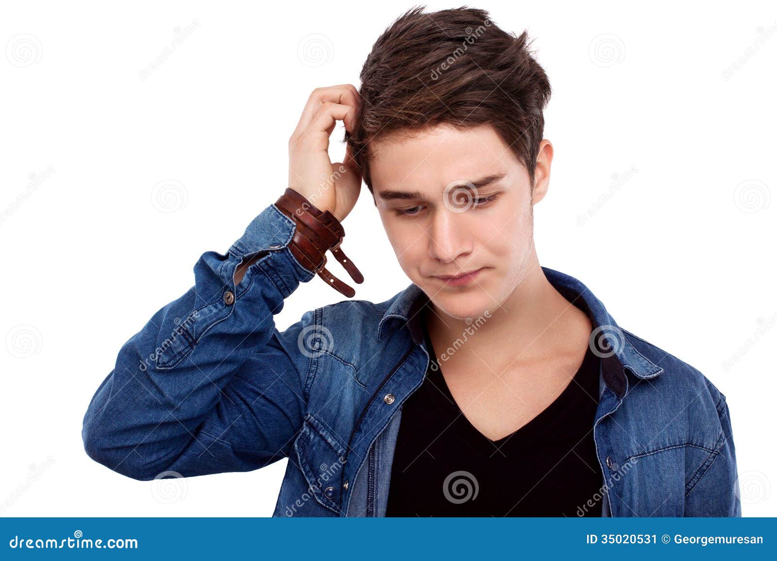 Doubtful young man stock image. Image of concept, balance - 35020531