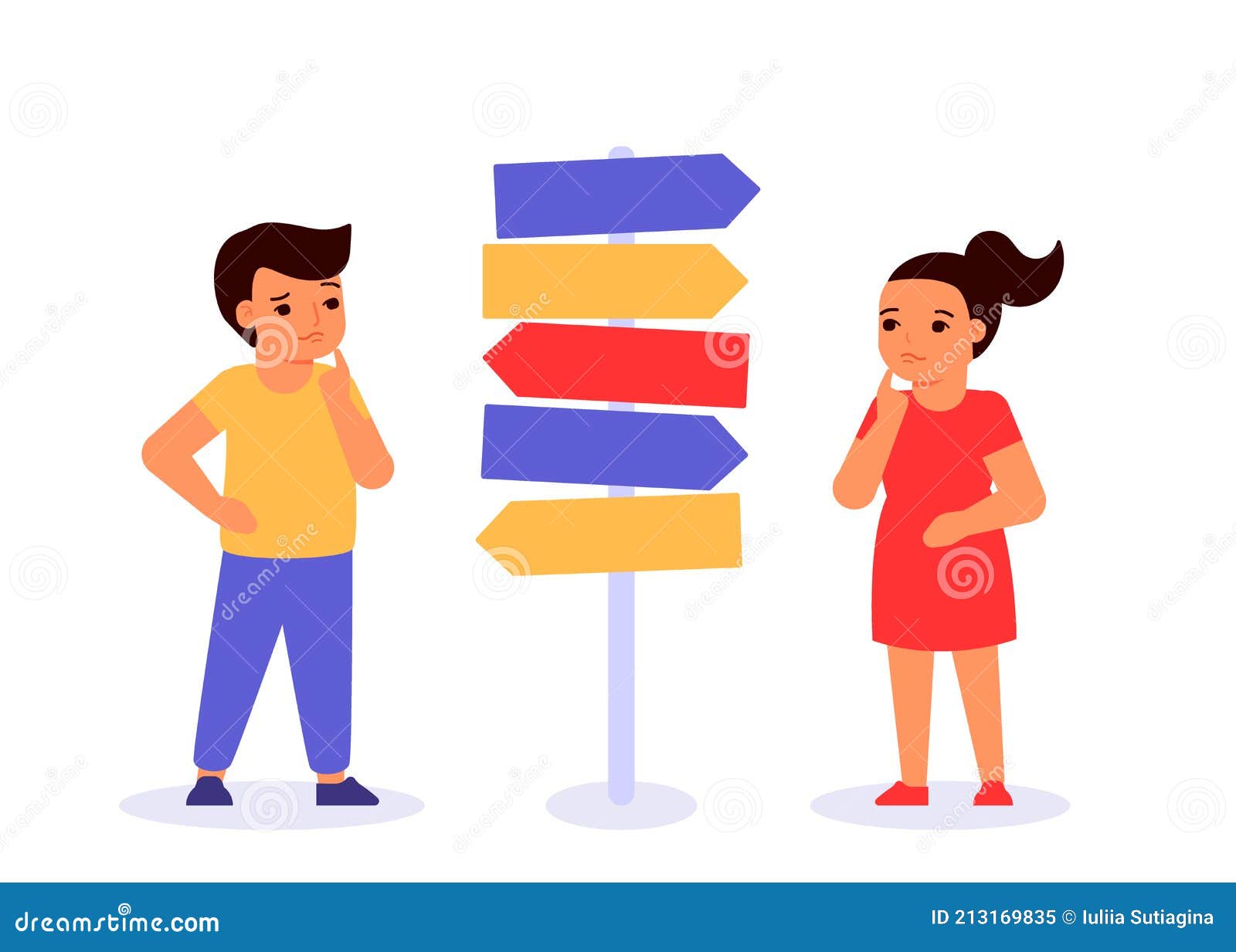 Doubting Children Think, Decide Question Of Choice, Choice Of Path Of ...