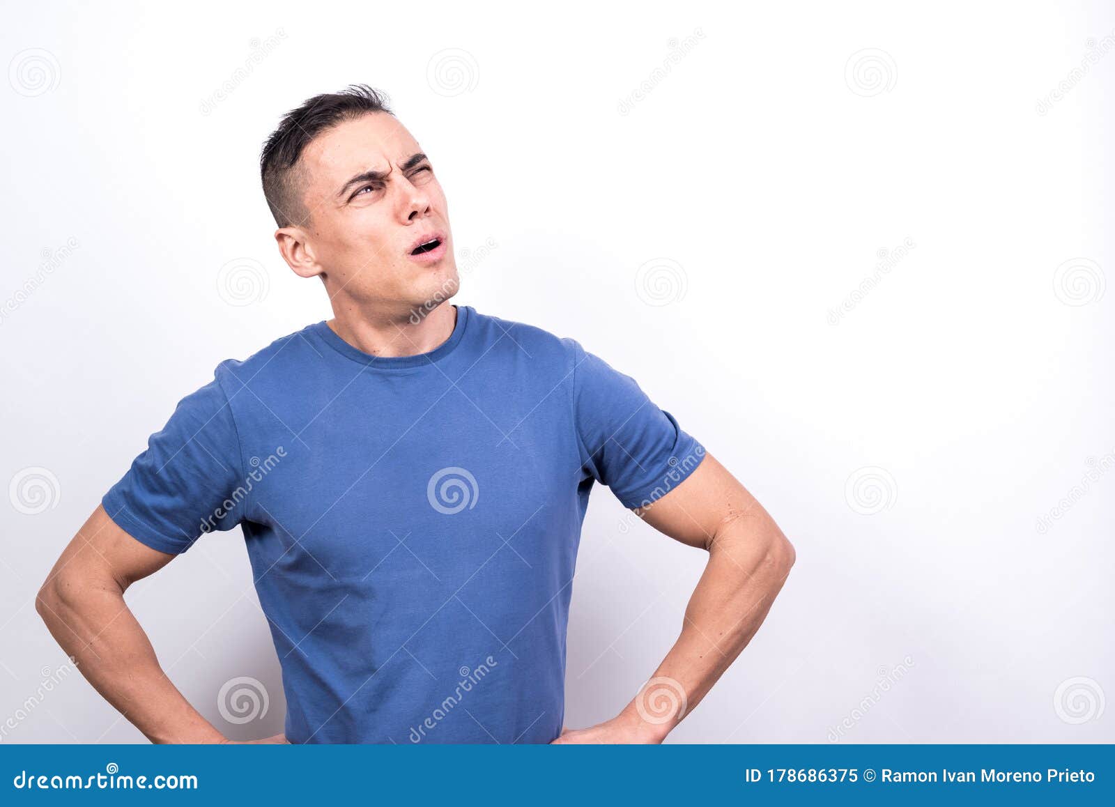 Doubting man stock image. Image of query, tshirt, doubtful - 178686375