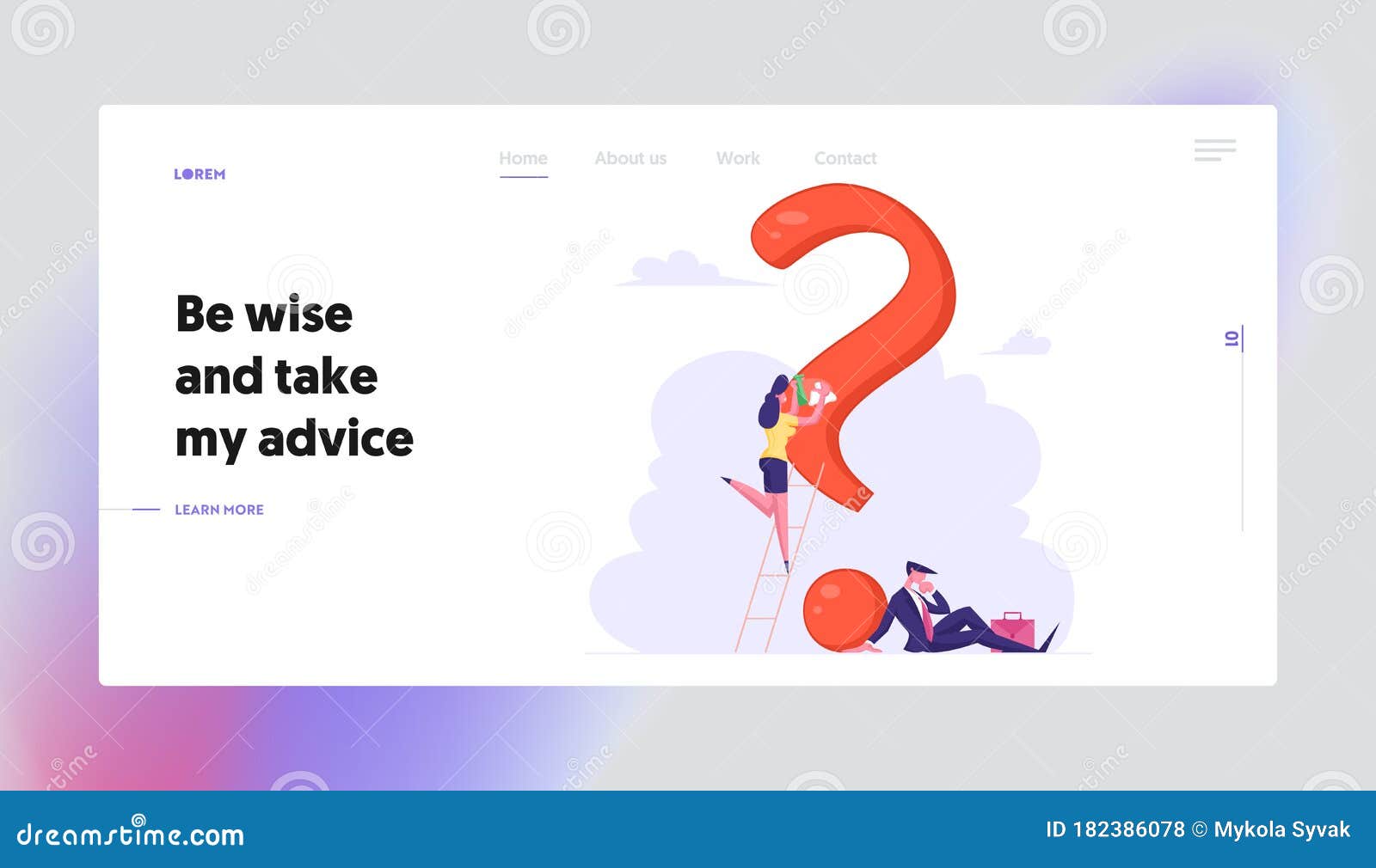 Doubts and Confusion Landing Page Template. Thoughtful and Doubtful ...