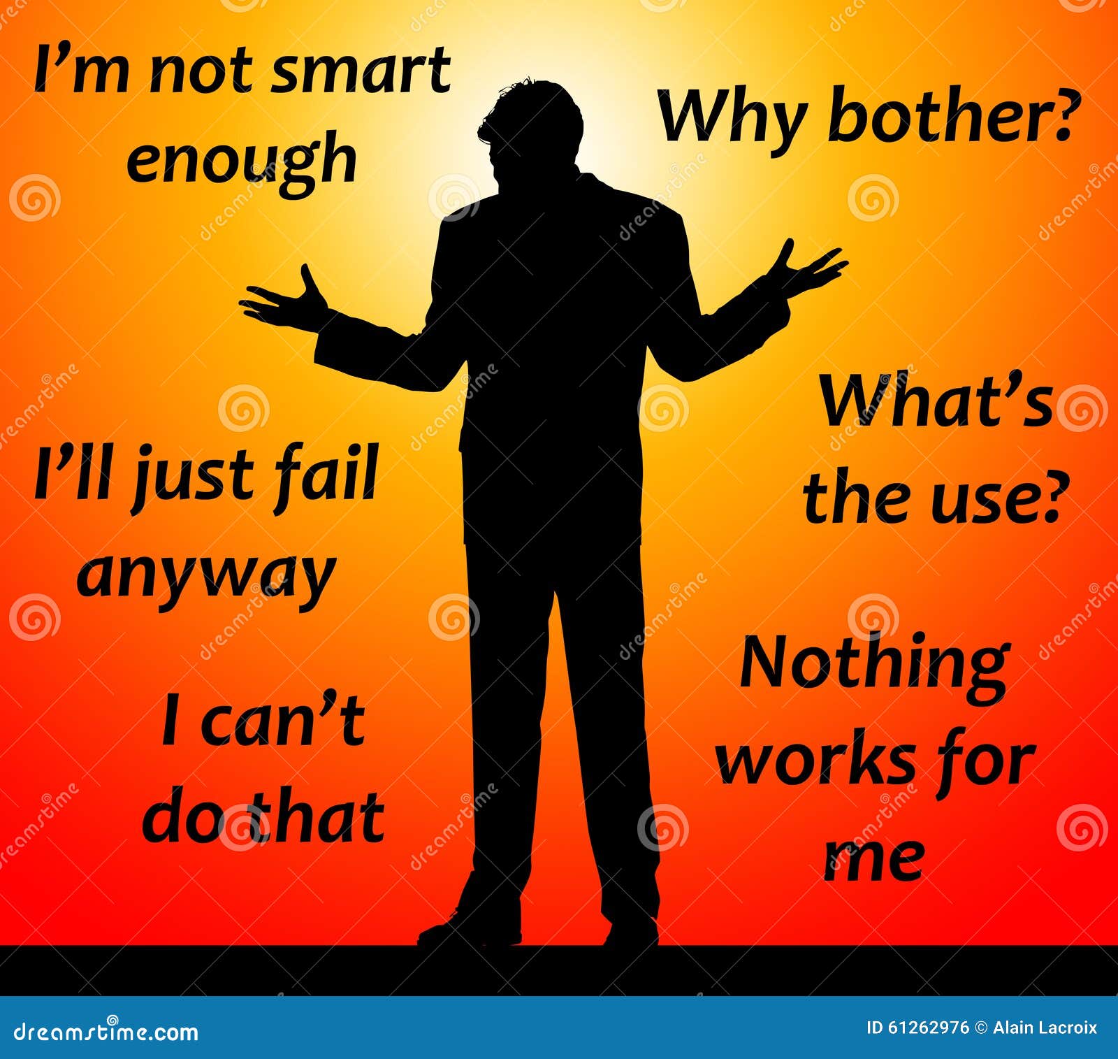 Doubts stock illustration. Illustration of error, pessimistic - 61262976