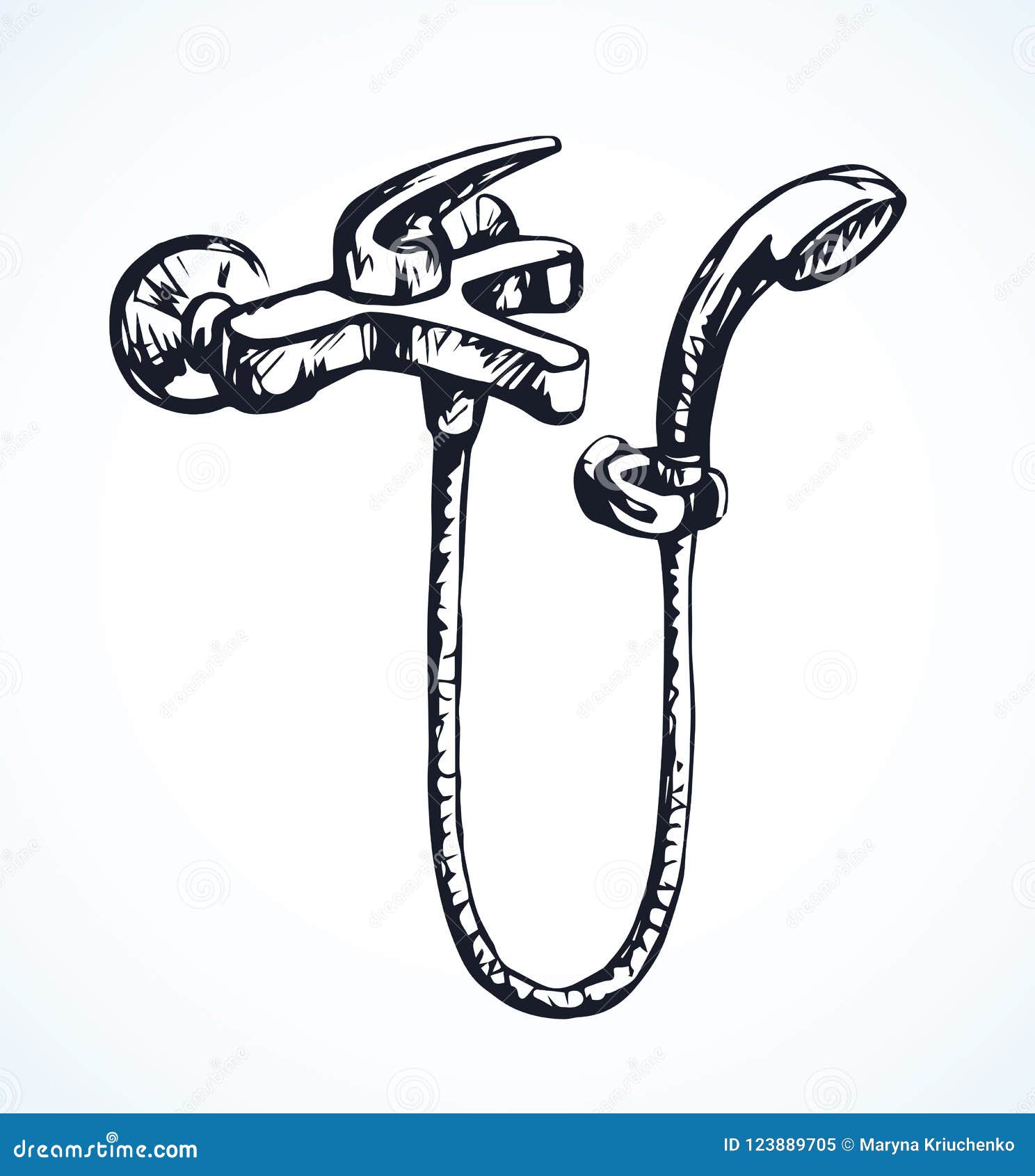 Douche Avec Le Robinet Retrait De Vecteur Illustration de Vecteur ...