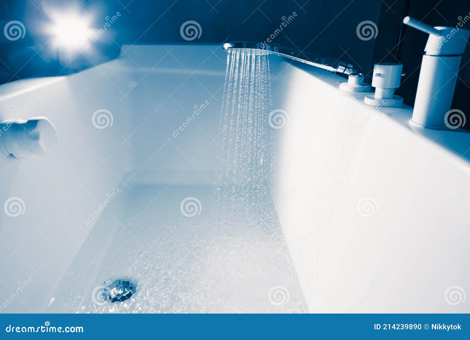 Douche Filling a Bathtub with Water Stream Stock Photo - Image of ...