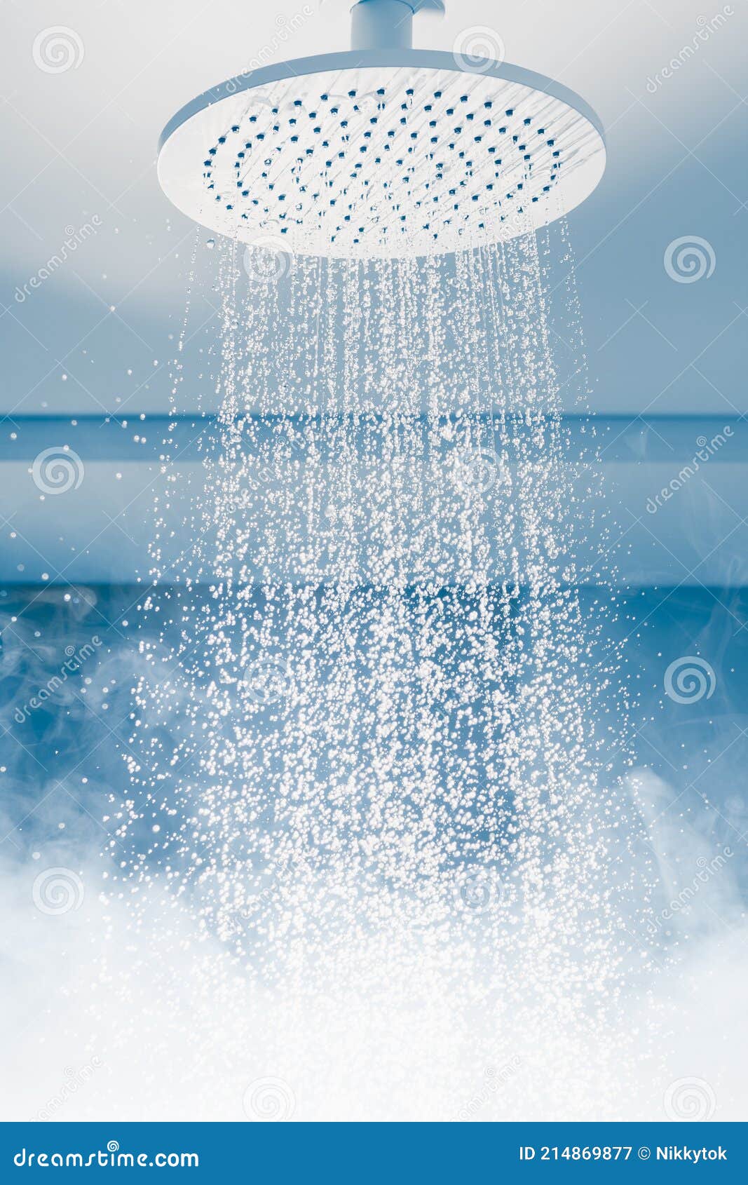 Douche with Flowing Water and Steam Stock Image - Image of liquid ...