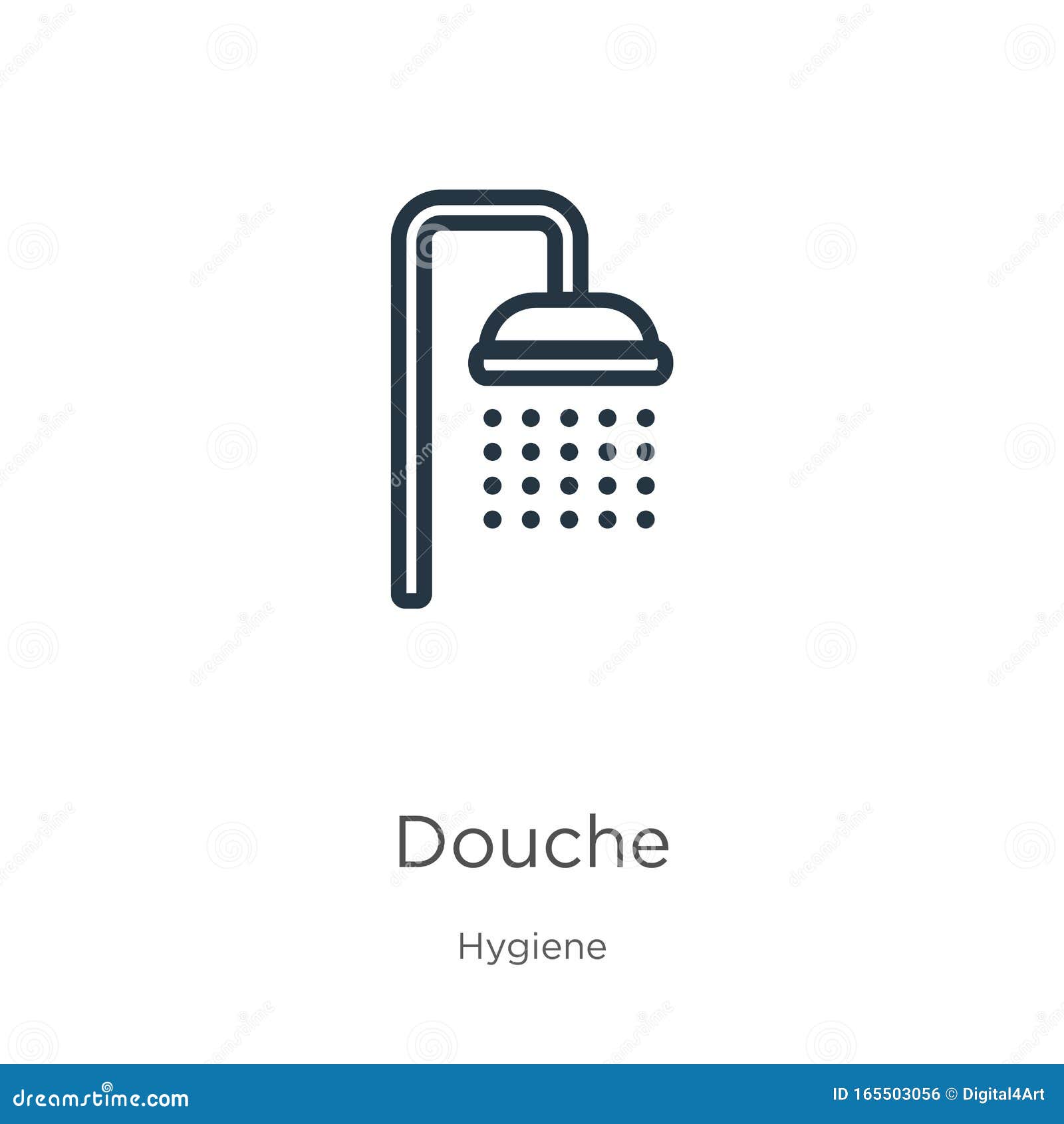 Douche Icon. Thin Linear Douche Outline Icon Isolated On White ...