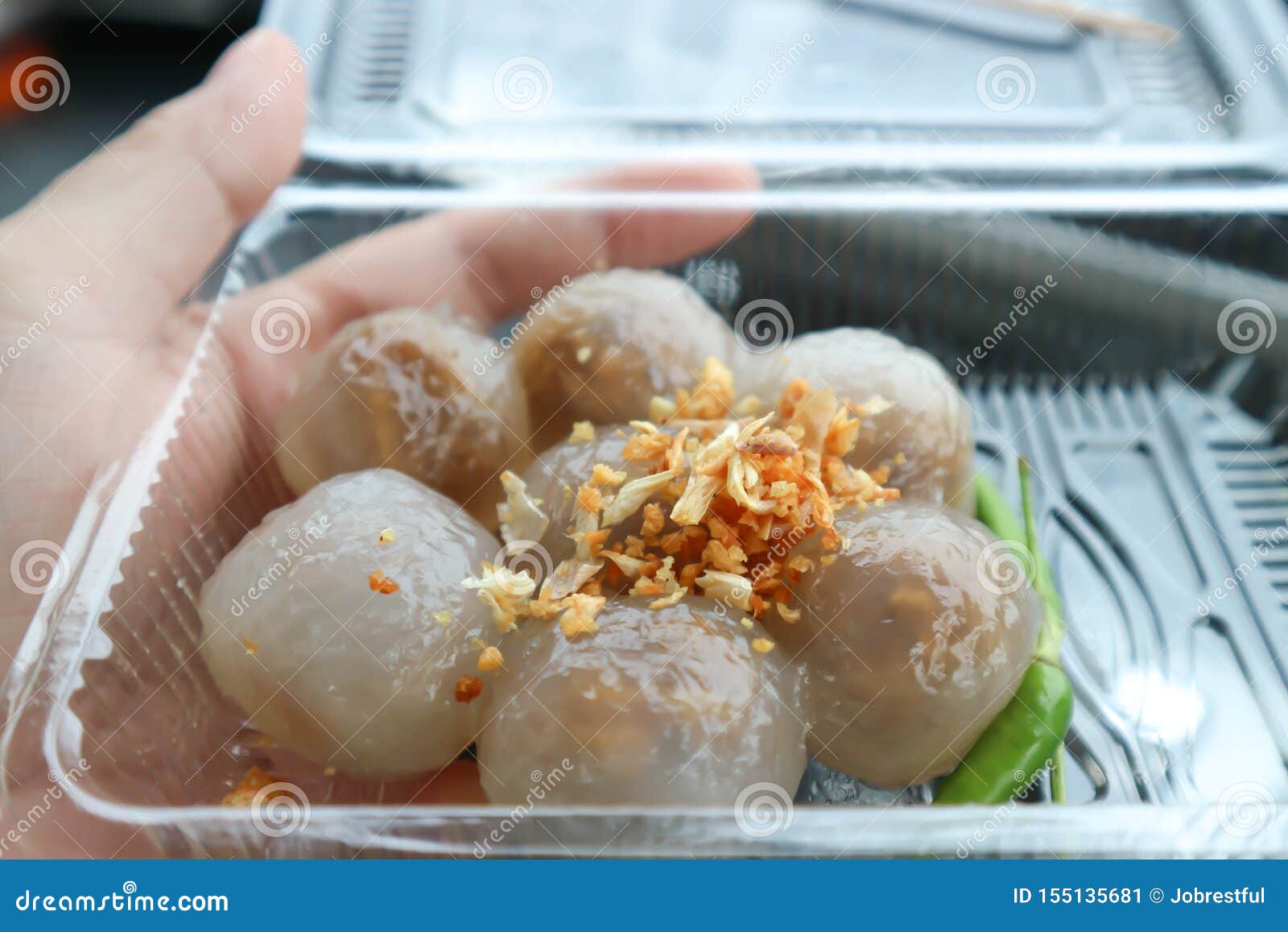Dough Ball ,tapioca Balls with Pork Filling Stock Image - Image of ...