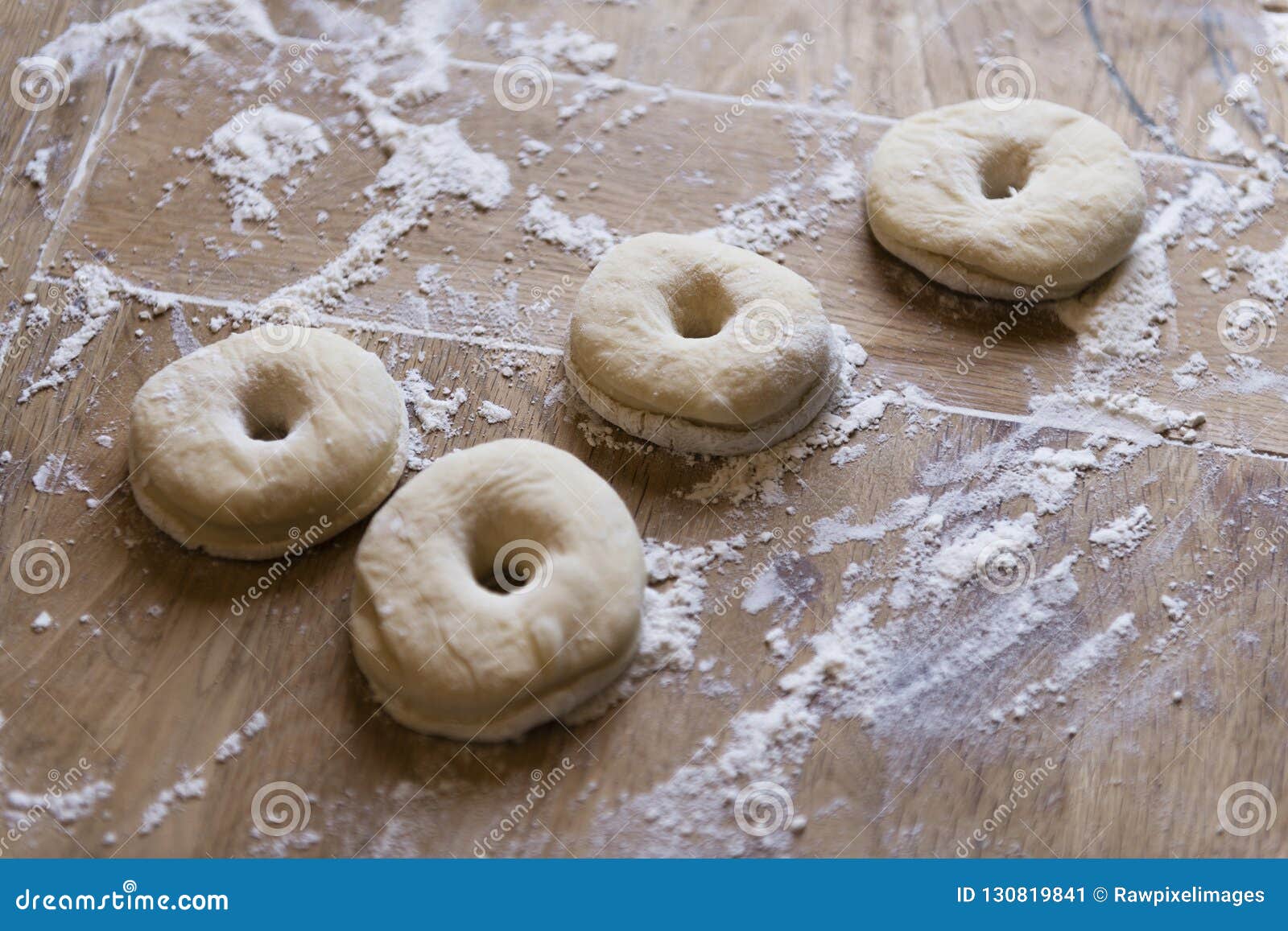 Dough Being Prepared To Make Donuts Stock Image - Image of pieces ...