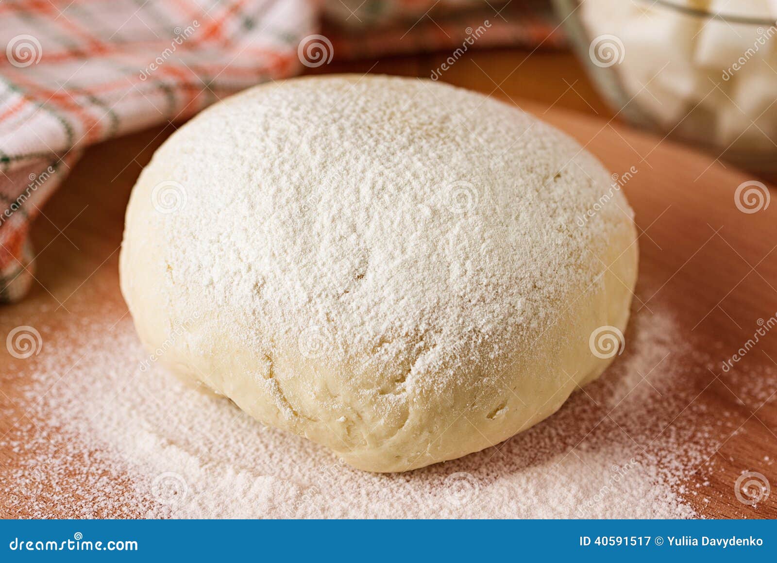 Dough Close-up on Wooden Background Stock Image - Image of bread, roll ...