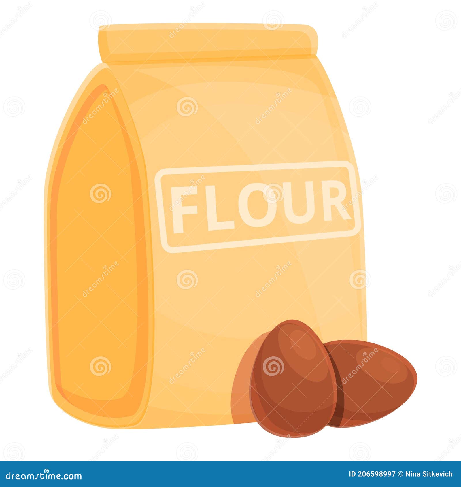 Dough Flour Cartoon Vector Illustration | CartoonDealer.com #262689766