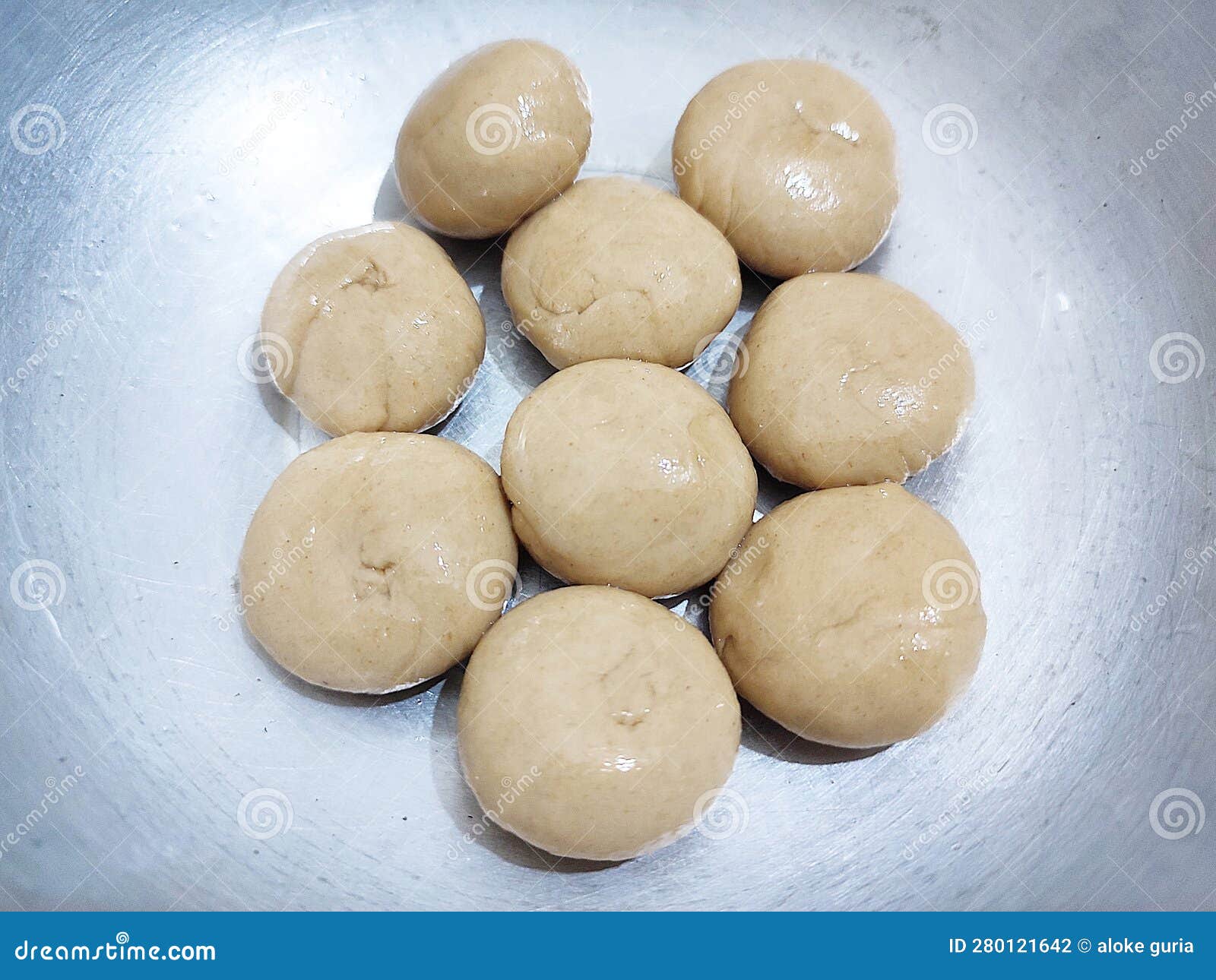 Dough Flour Raw Bread Wheat Round Small Stock Photo - Image of bread ...