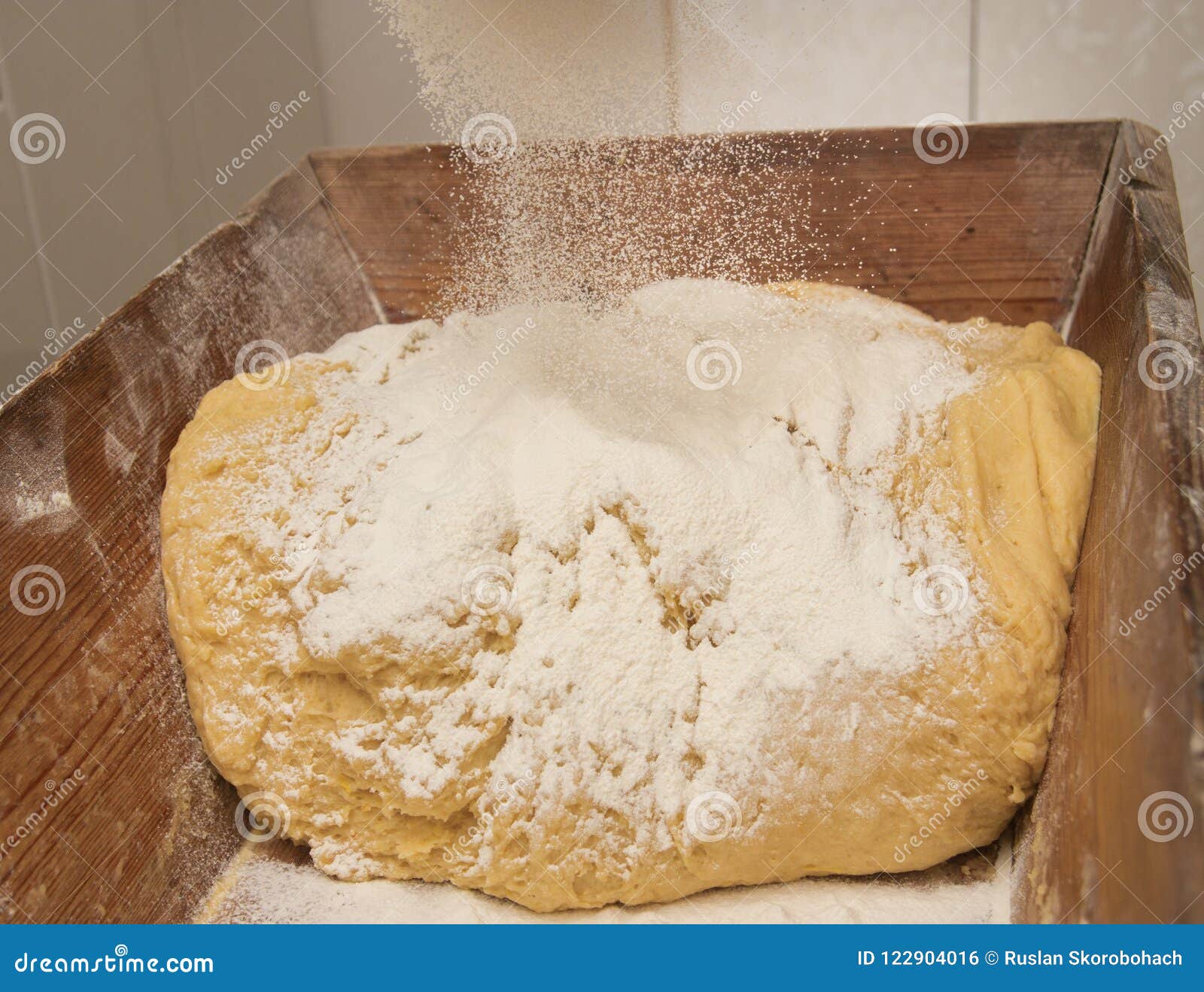 Dough with Flour. Ready for Easter. Stock Photo - Image of slice, crust ...