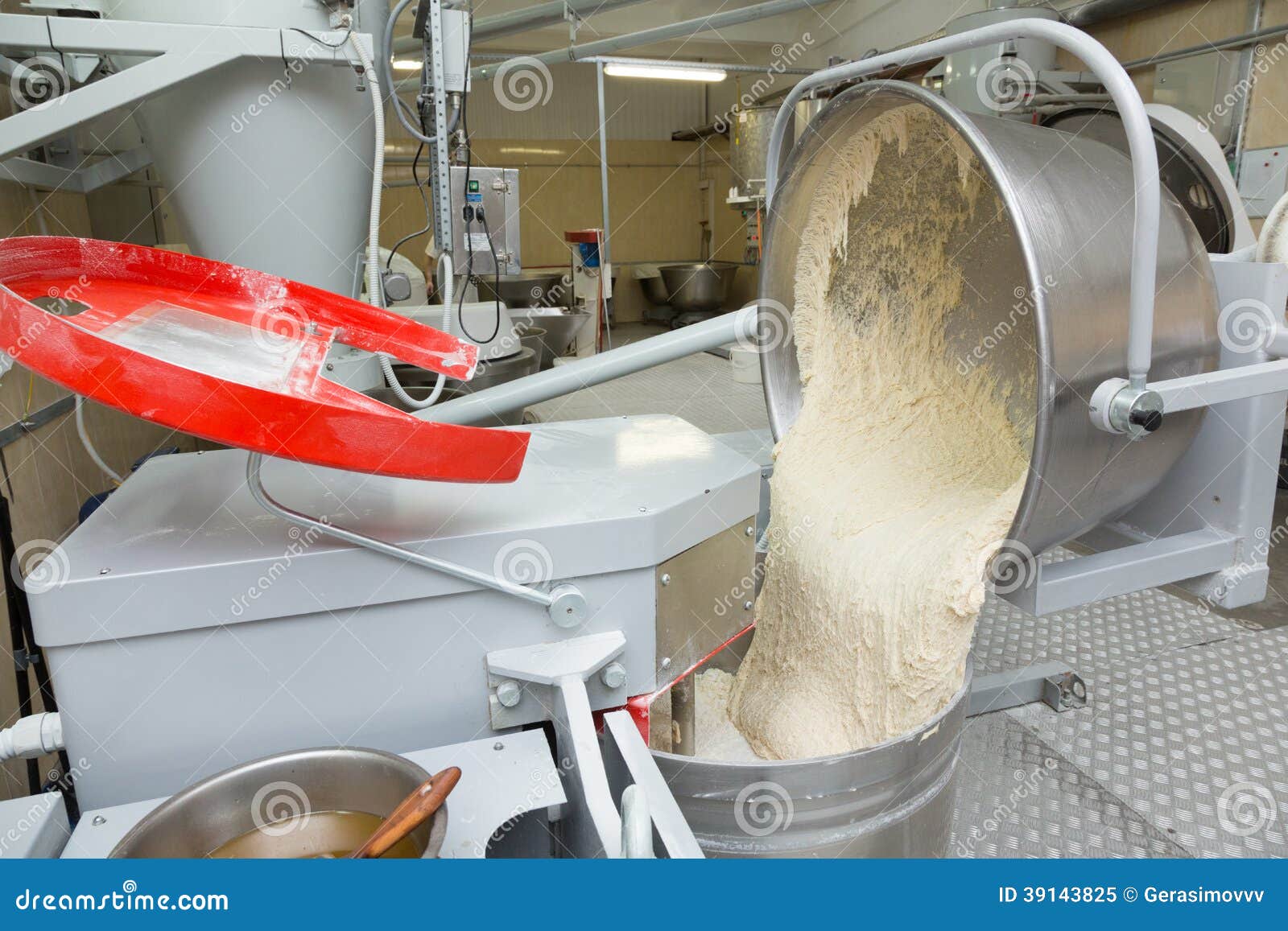 Dough Kneading on a Factory Stock Image - Image of manufacturing, baker ...