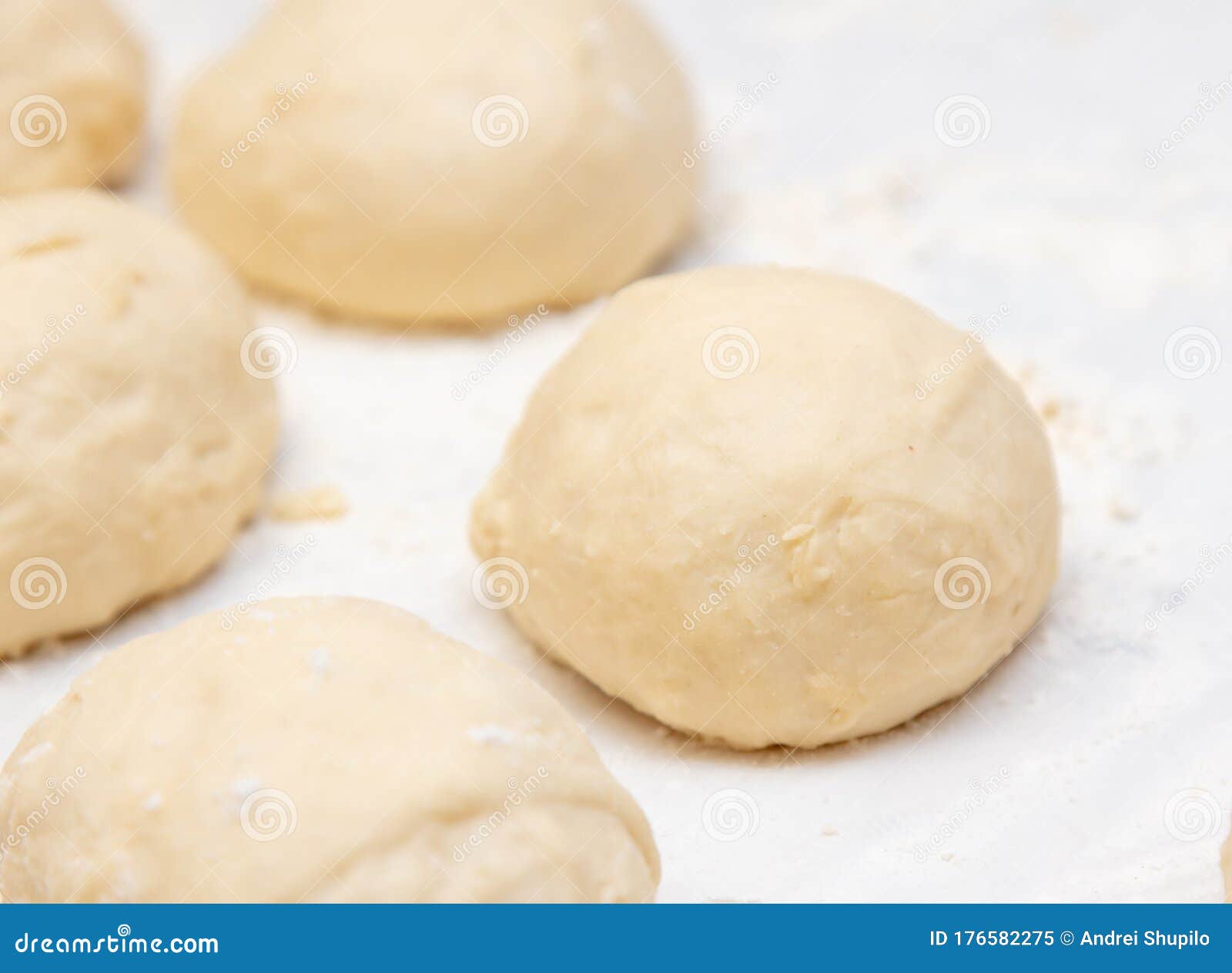 Dough Pieces on the Table in the Kitchen Stock Image - Image of pasta ...