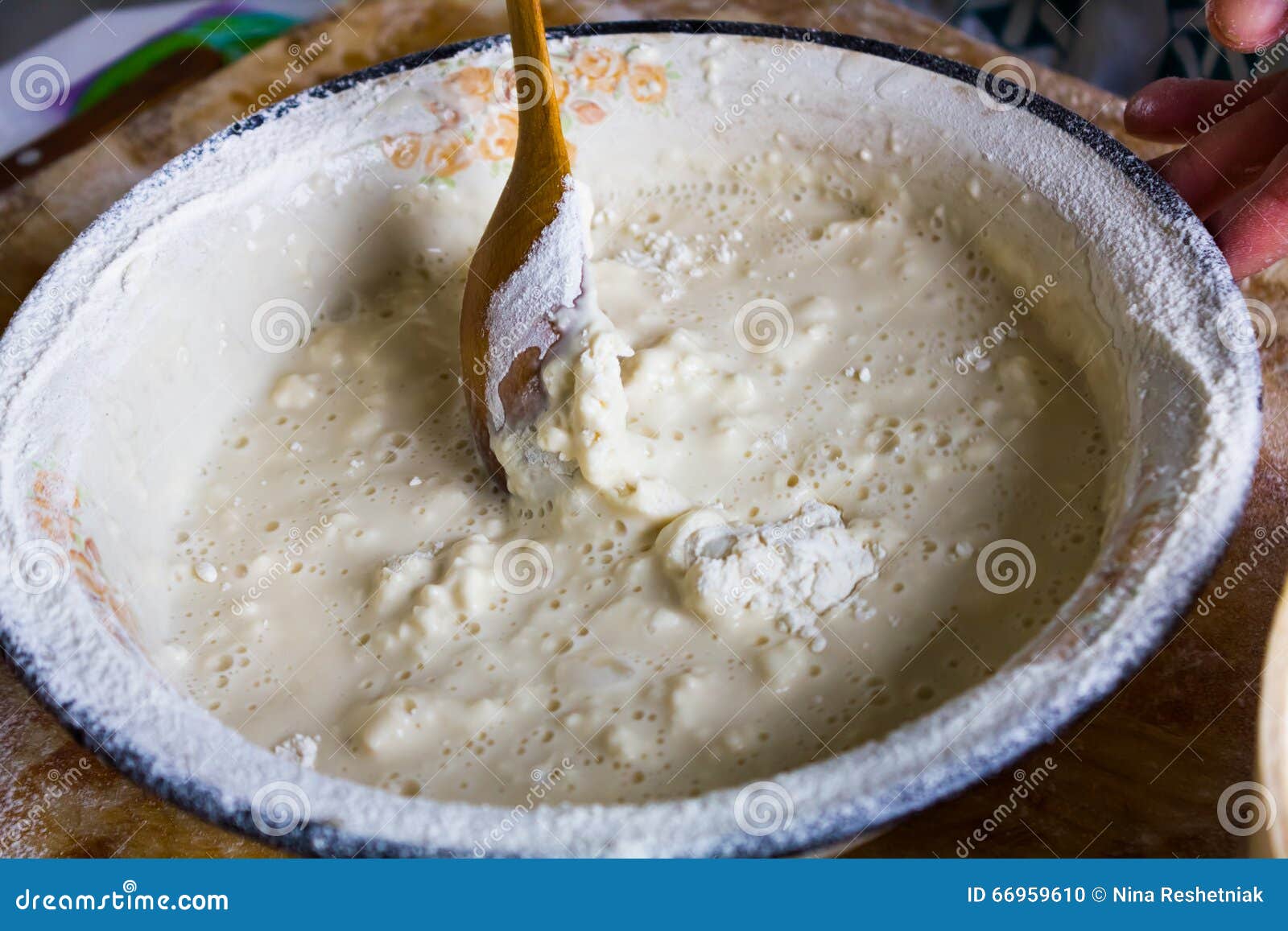 The dough in a pot stock photo. Image of biscuit, butter - 66959610
