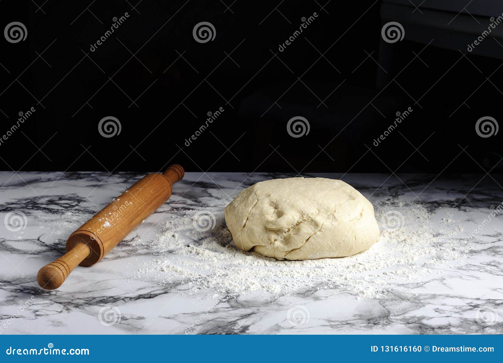 The Dough Rests on the Kitchen Table Stock Photo - Image of bake ...
