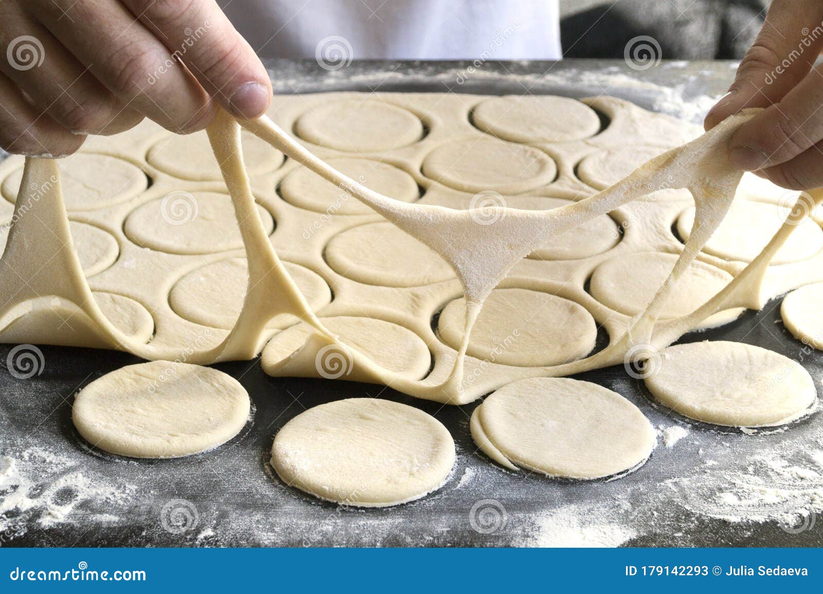 Dough Rolled Out for Cooking Dumplings Stock Image - Image of knead ...