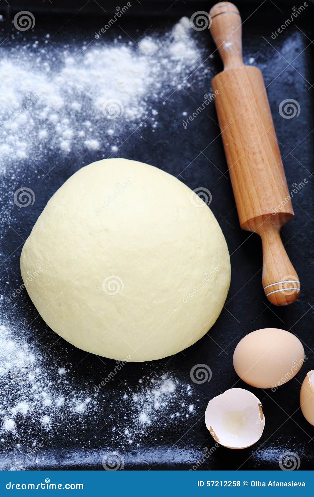 Dough and rolling pin stock photo. Image of closeup, pastry - 57212258