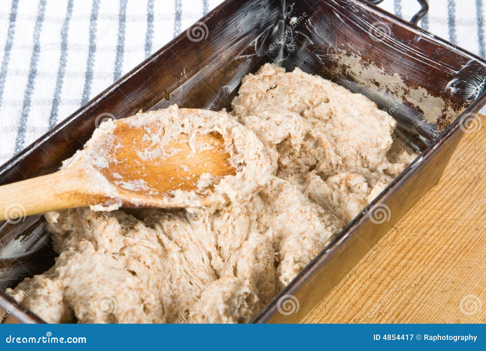 Dough and a Spoon in a Baking Tin Stock Image - Image of cooking ...